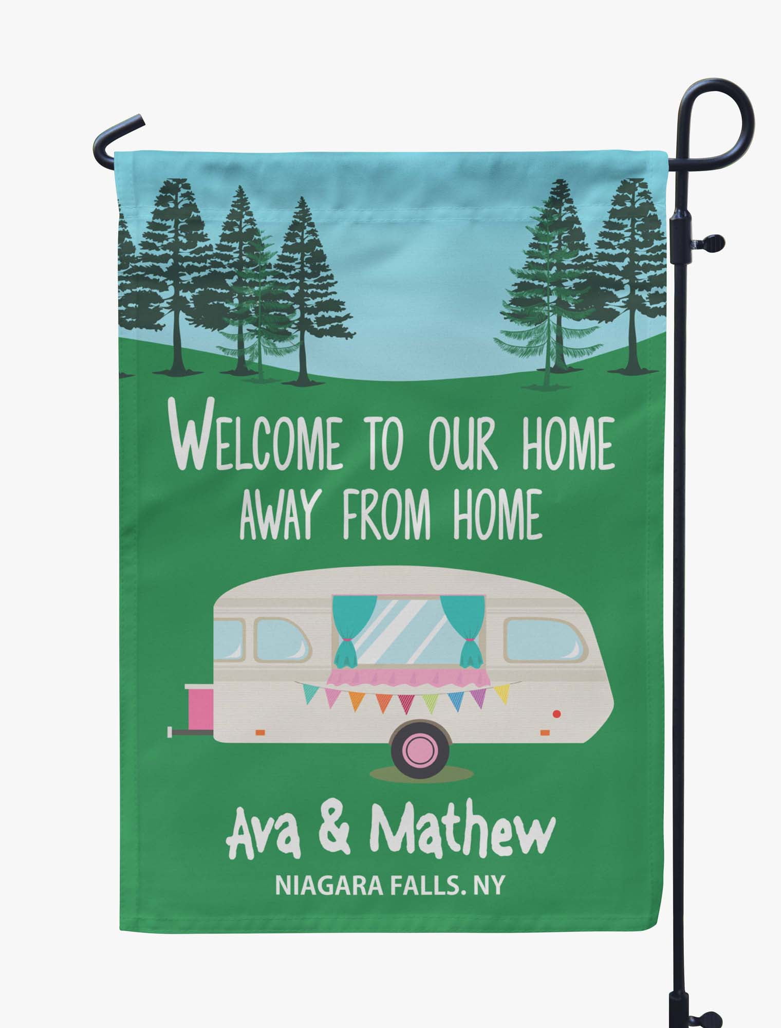 Printtoo Multicolor Welcome To Our Home Away From Home Retro Camp ...