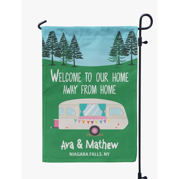 Printtoo Multicolor Welcome To Our Home Away From Home Retro Camp ...