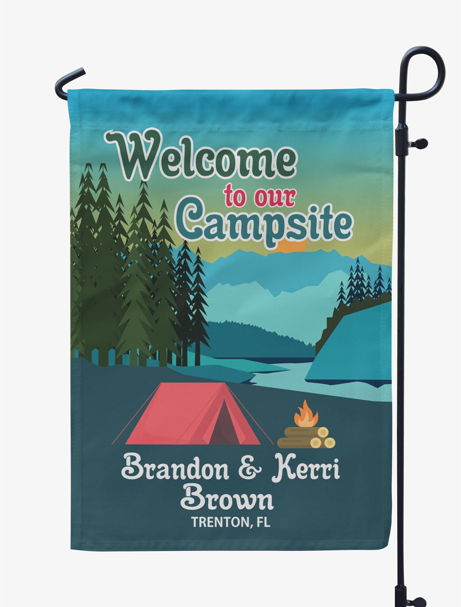 Printtoo Multicolor Welcome To Our Campsite Outdoor 12.5x18 Inches ...