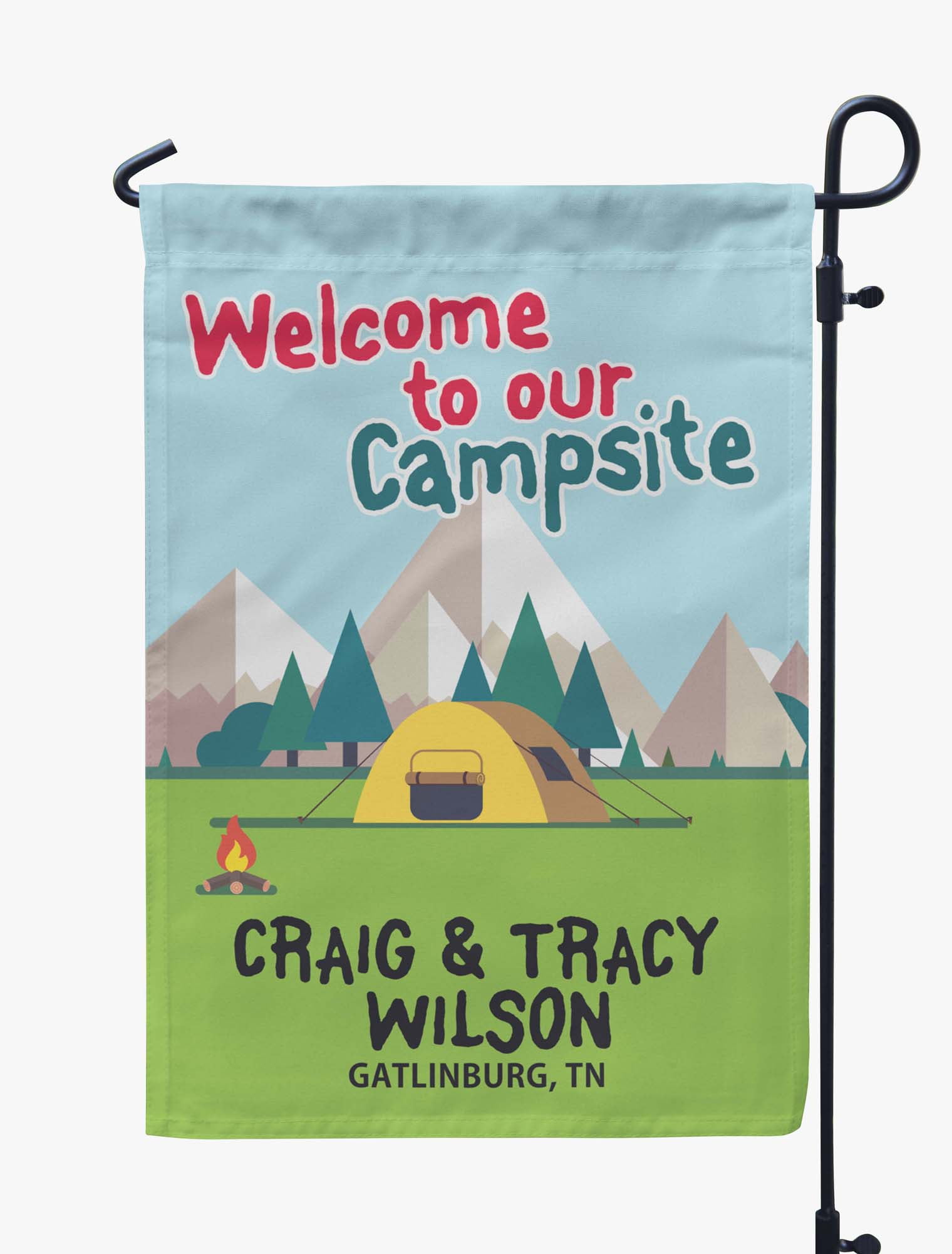 Printtoo Multicolor Welcome To Our Campsite Outdoor 12.5x18 Inches ...
