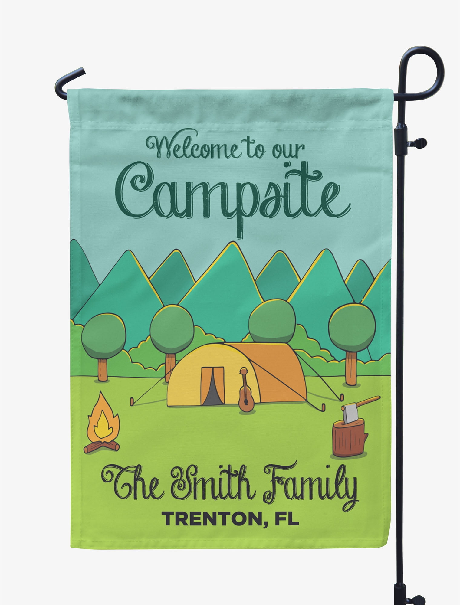Printtoo Multicolor Welcome To Our Campsite Outdoor Camping Flags ...