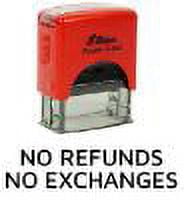 Printtoo No Refunds No Exchanges Self Inking Rubber Stamp Pre,Inked ...