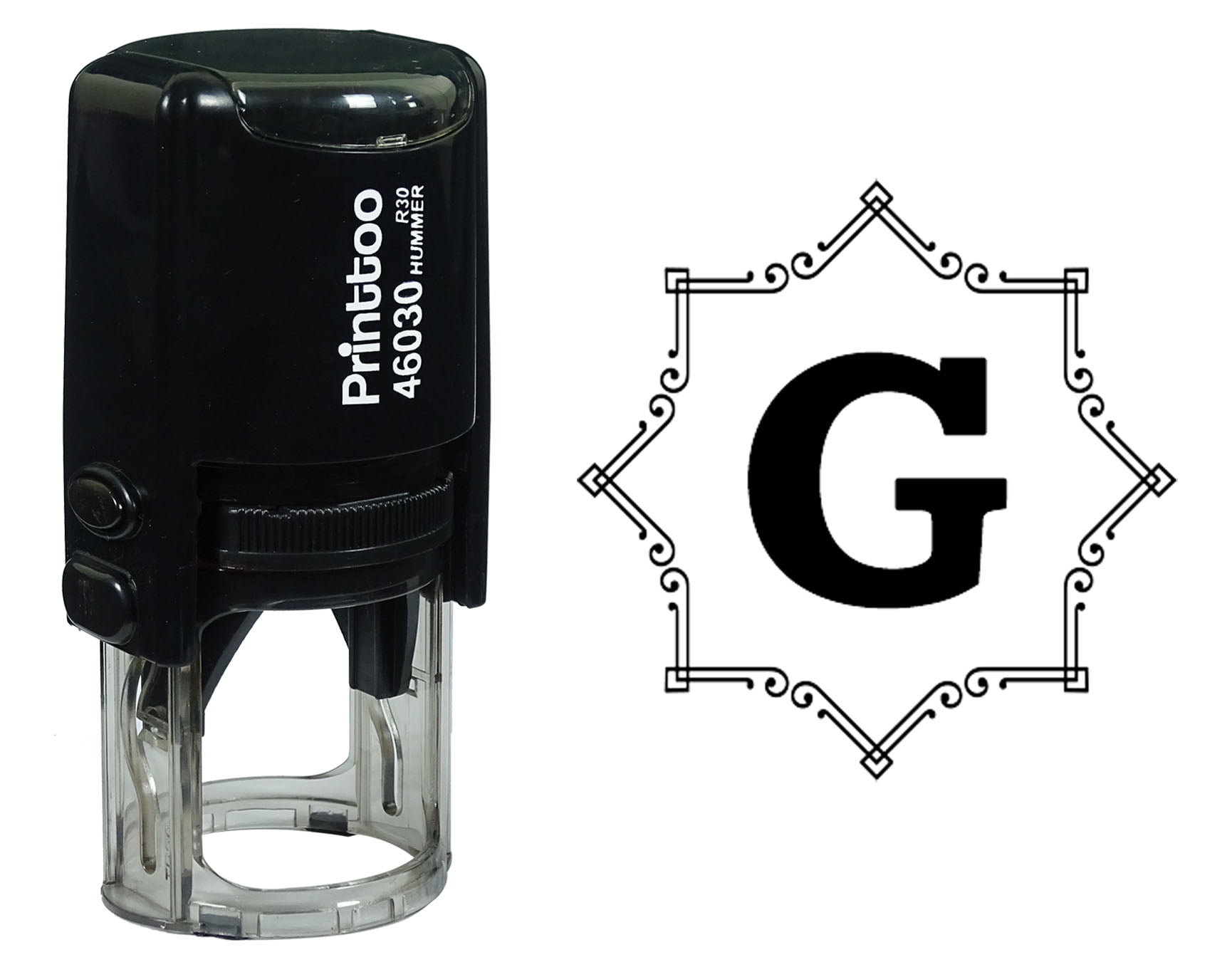 Printtoo Octagon Celtic Swirl Frame Alphabet C Monogram Self Inking ...