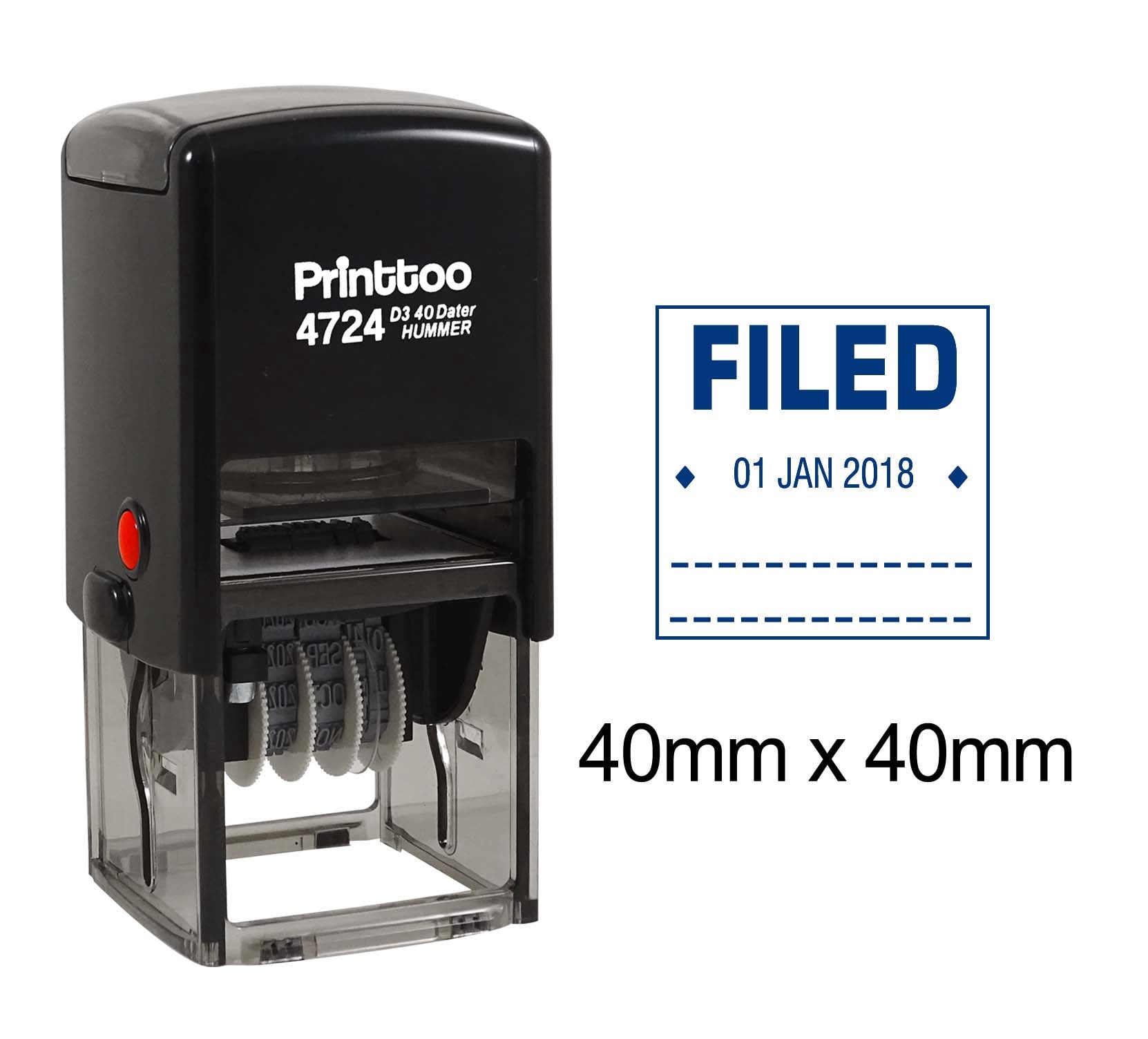 Printtoo Office Stationery Self Inking Dater Stamp With Filed Text Date ...