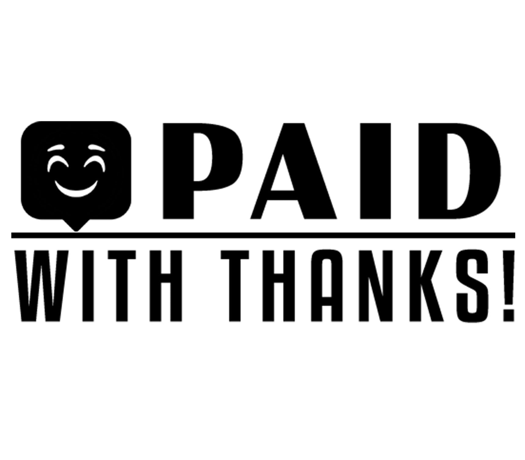 Printtoo Paid With Thanks Self Inking Rubber Stamp Pre-Inked Office ...