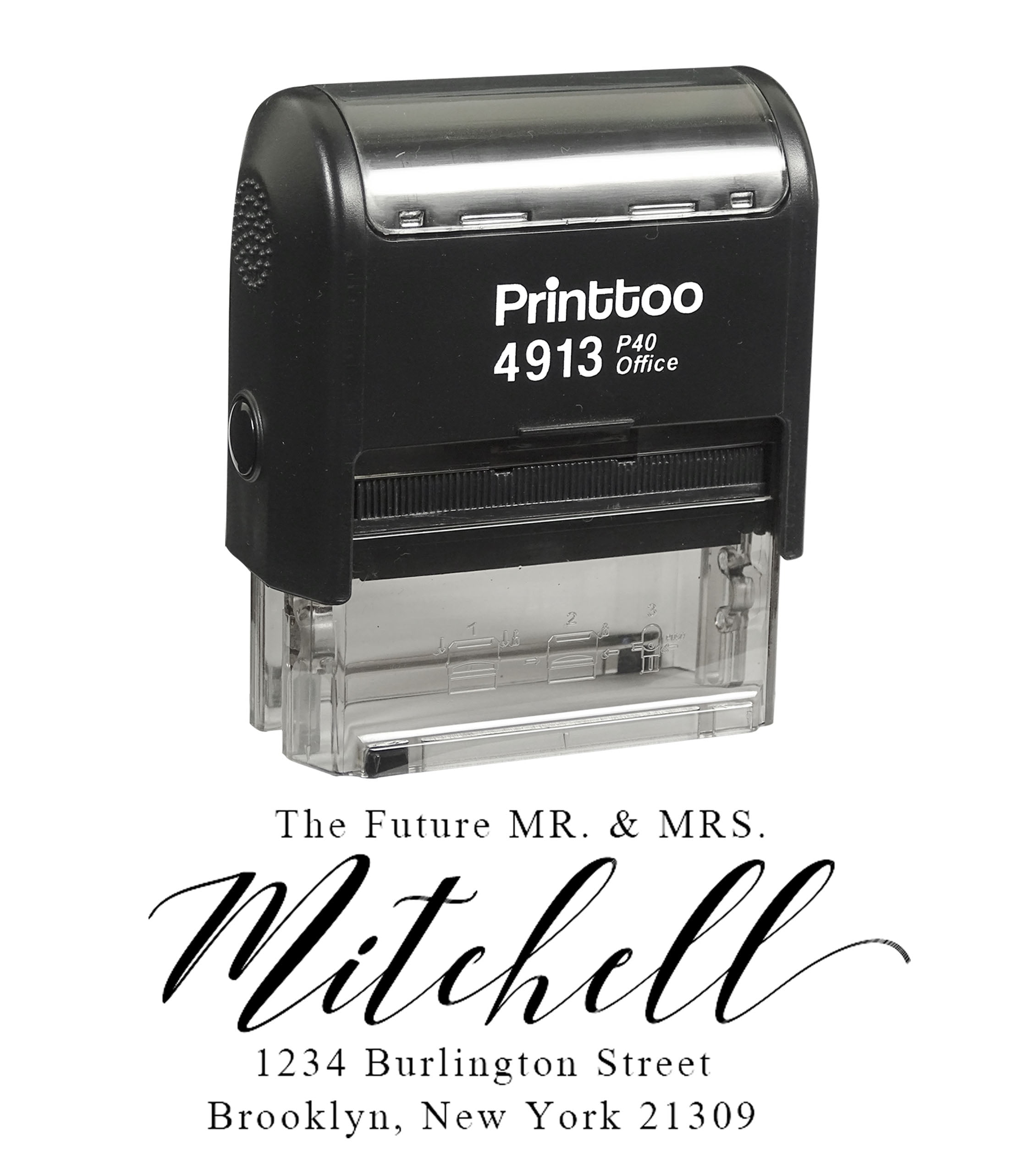 Printtoo Personalized Black Self Inking Address Favor Stamp Custom ...