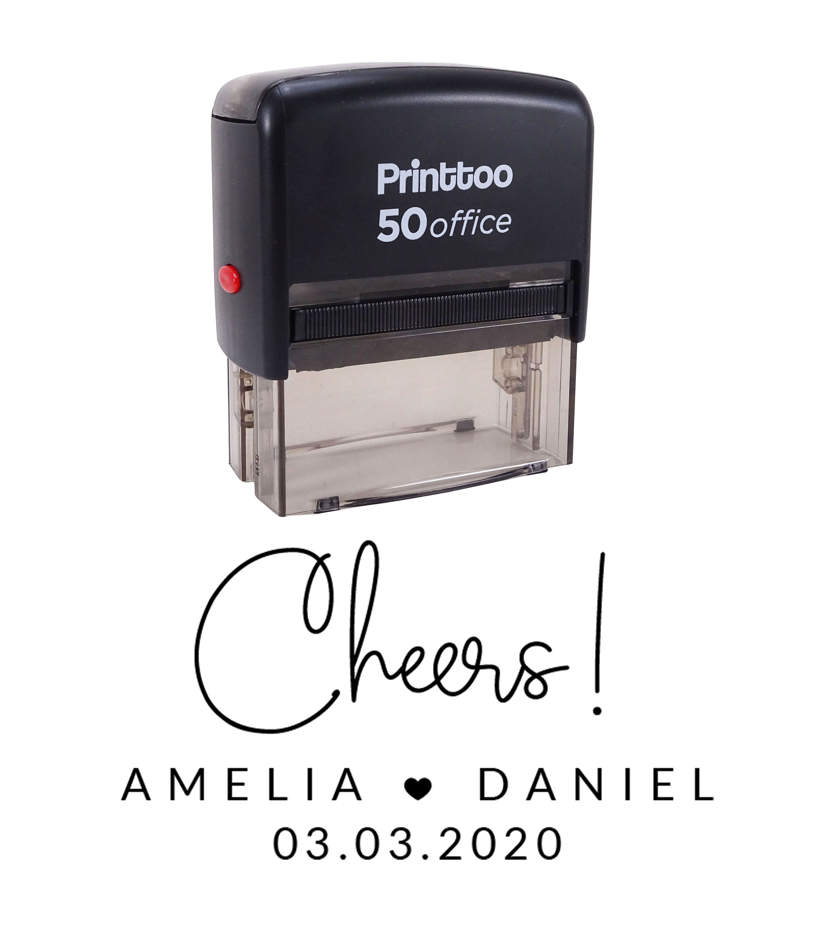 Printtoo Personalized Black Self Inking Cheers Custom Wedding Favor ...
