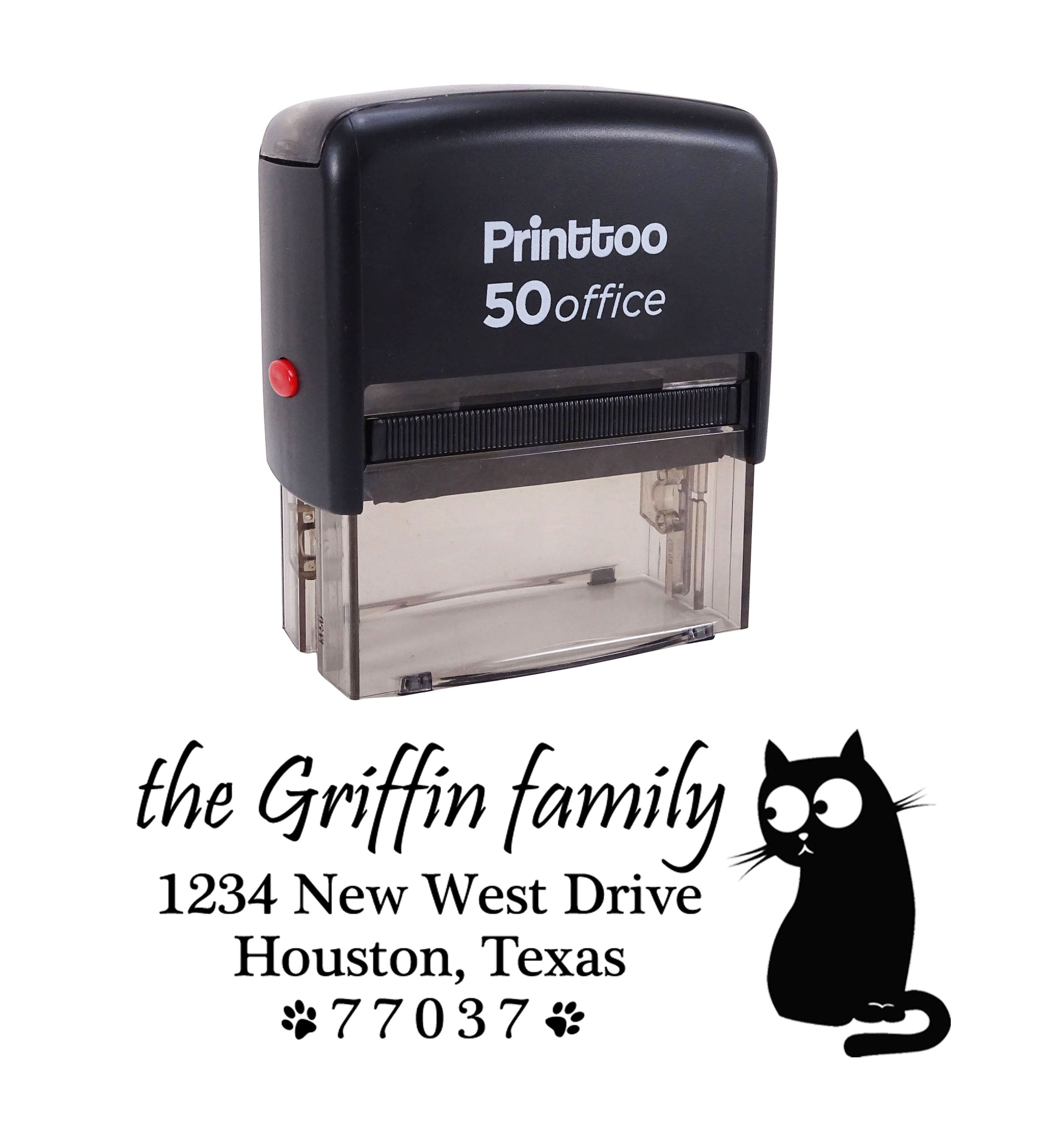Printtoo Personalized Black Self Inking Housewarming Custom Address ...