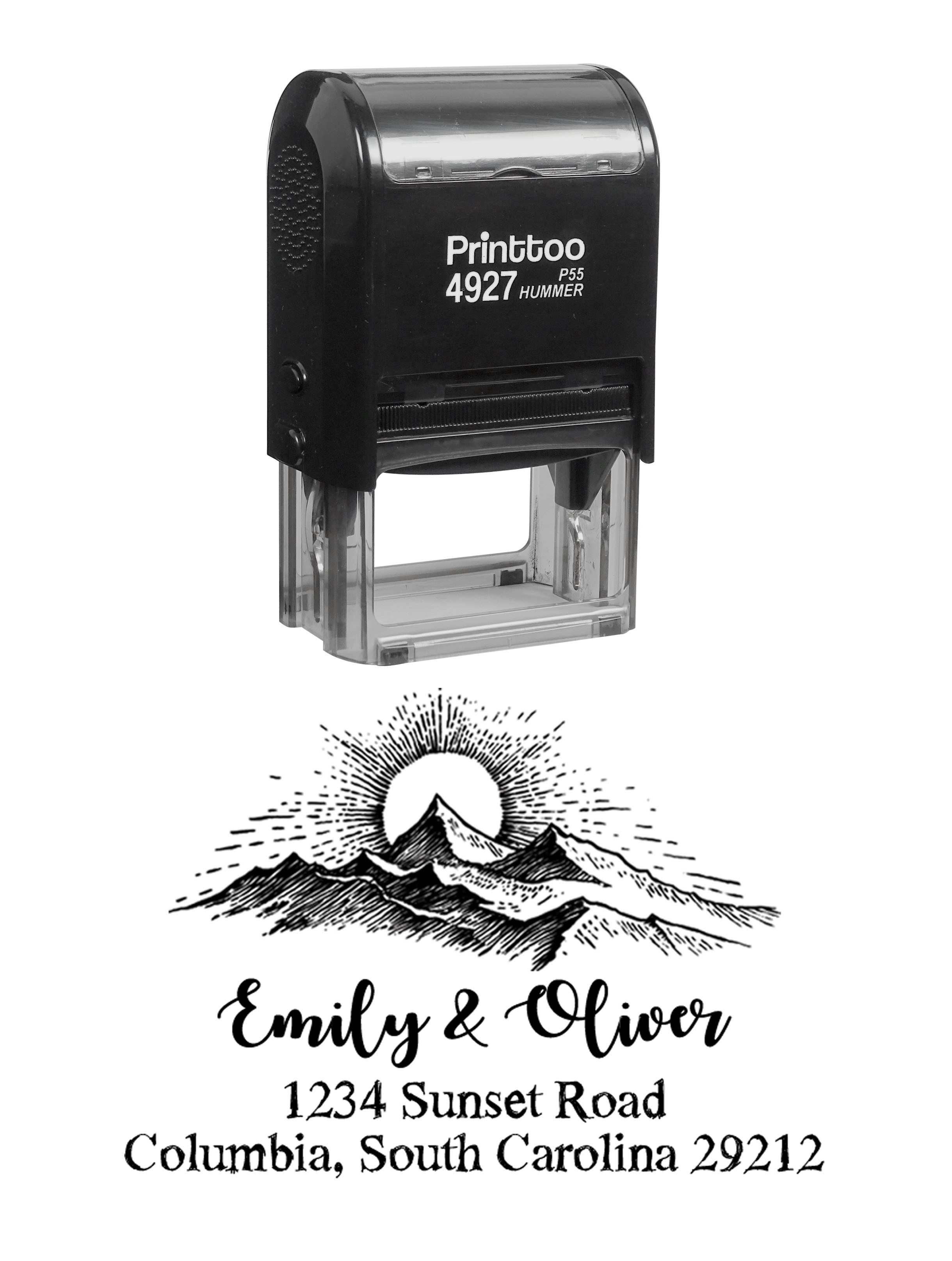 Printtoo Personalized Black Self Inking Wedding Invitation Stamp Custom ...