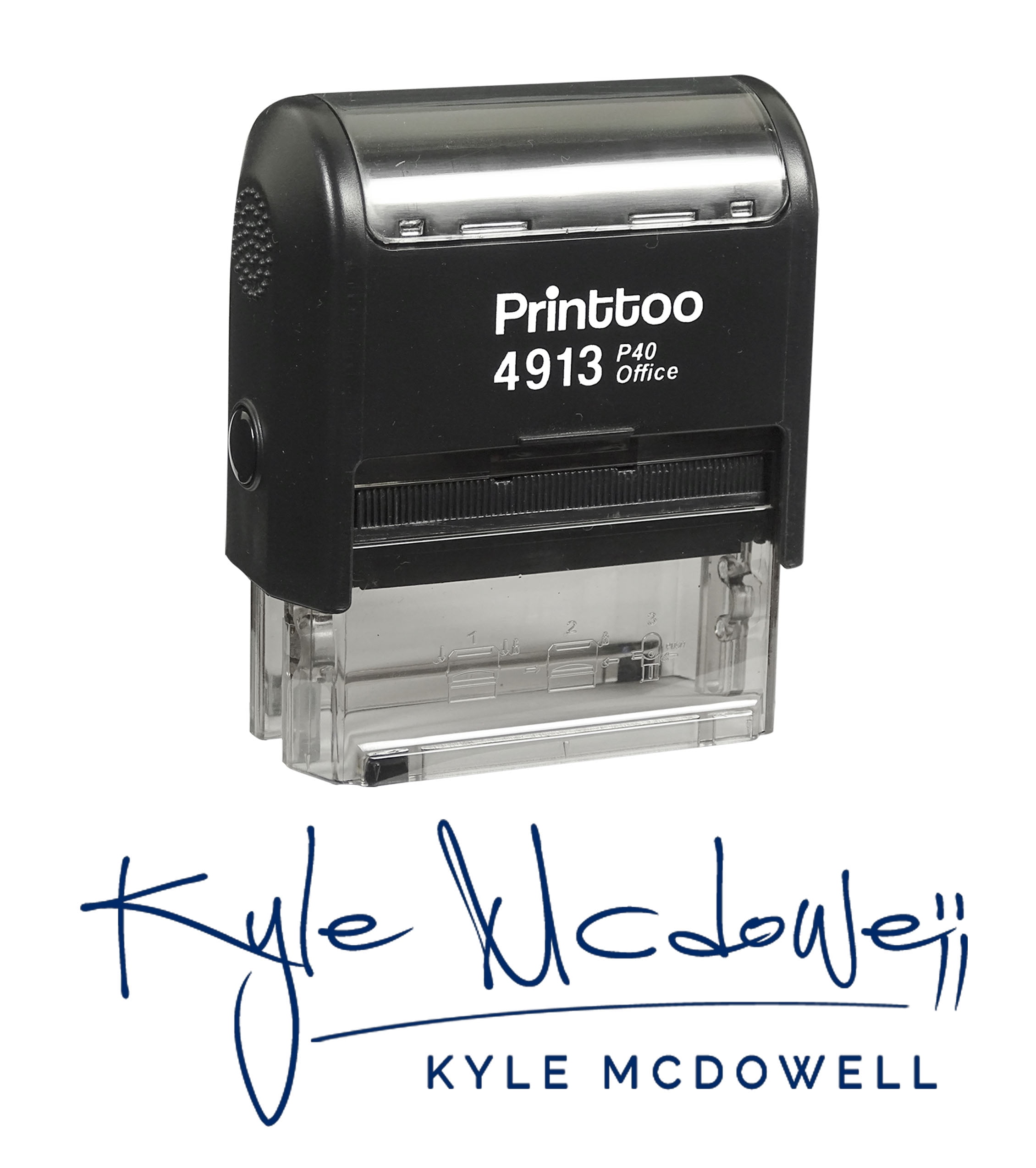 Printtoo Personalized Blue Self Inking Custom Signature Stamp Custom ...