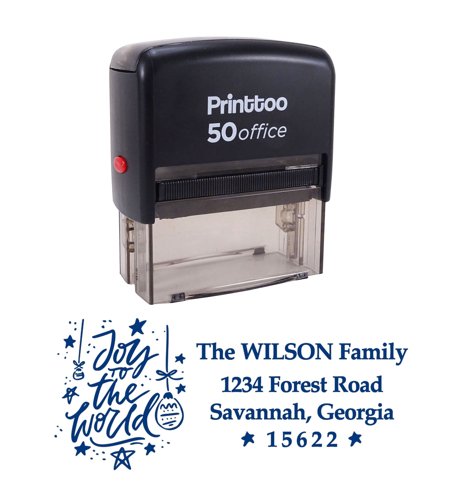 Printtoo Personalized Blue Self Inking Joy To The World Stamp Custom ...
