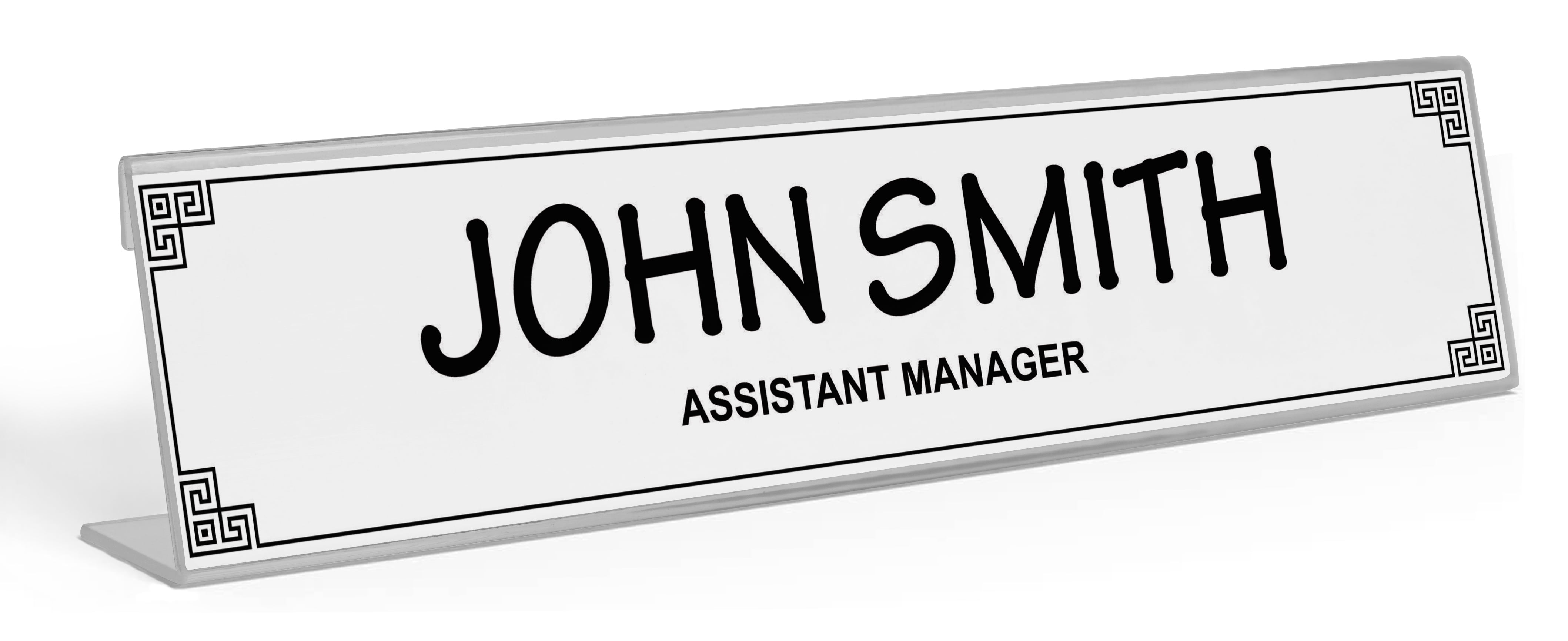 Printtoo Personalized Desk Name Plate Pretty Border Custom Acrylic ...