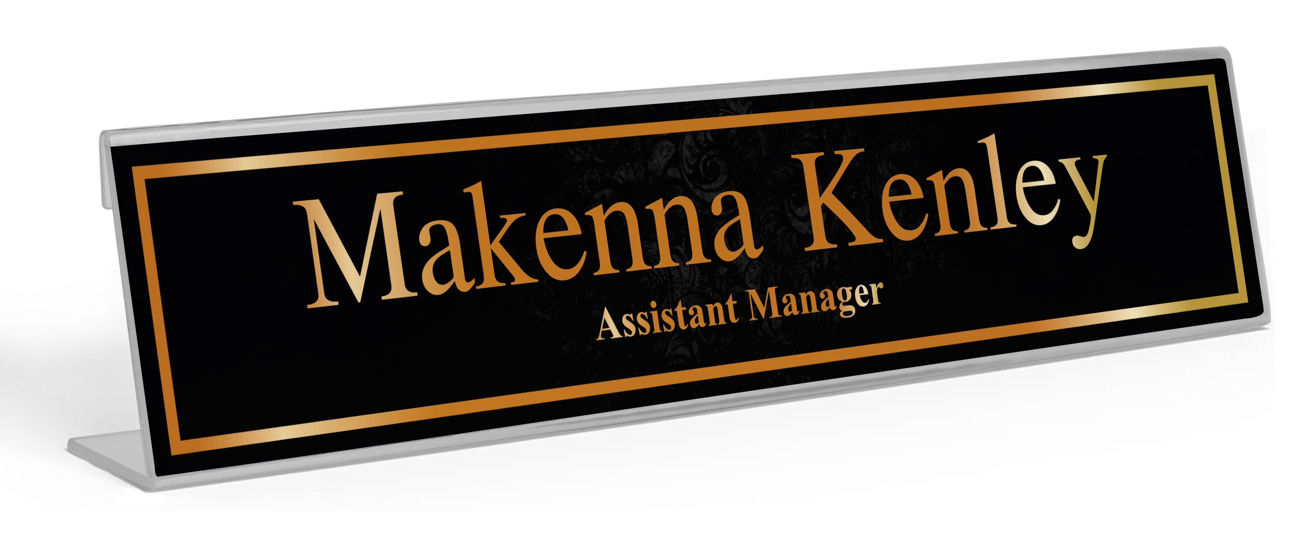Printtoo Personalized Desk Name Plate Pretty Gradiant Gold Custom ...
