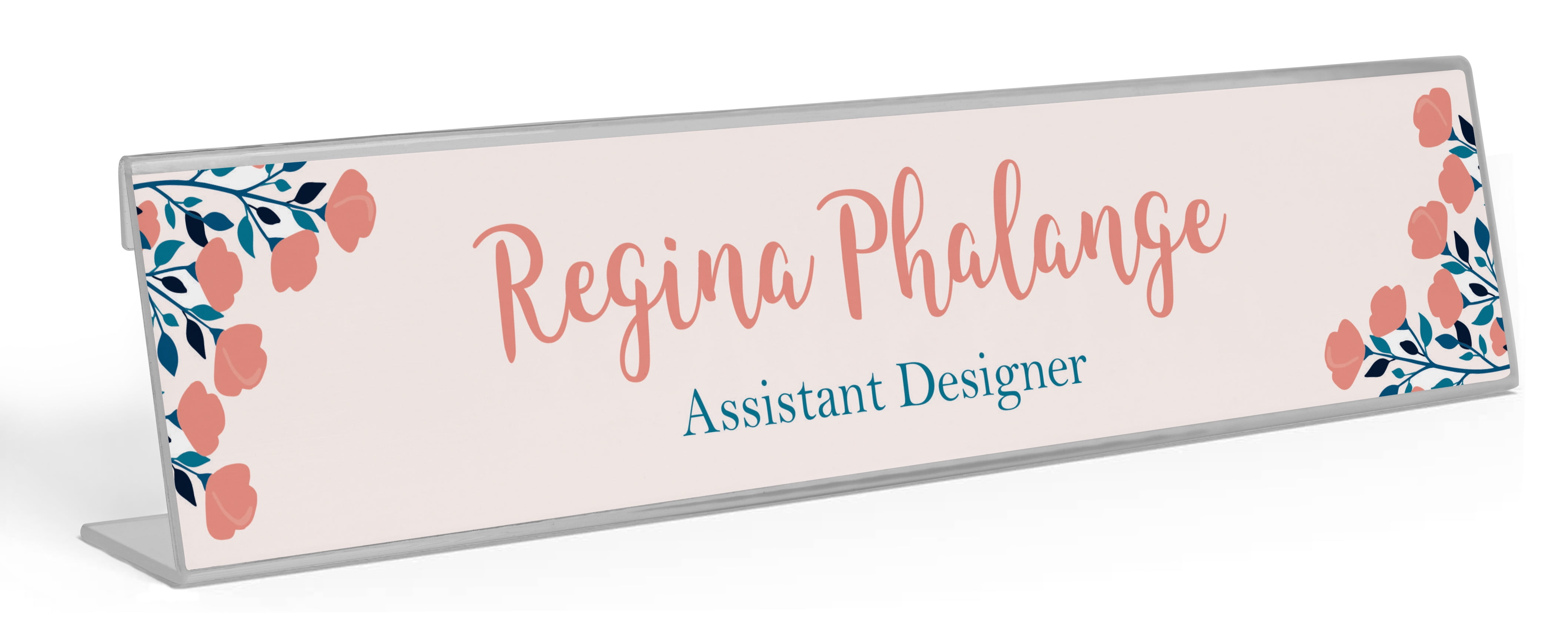 Printtoo Personalized Desk Name Plate Pretty Hand Painted Flower Custom ...
