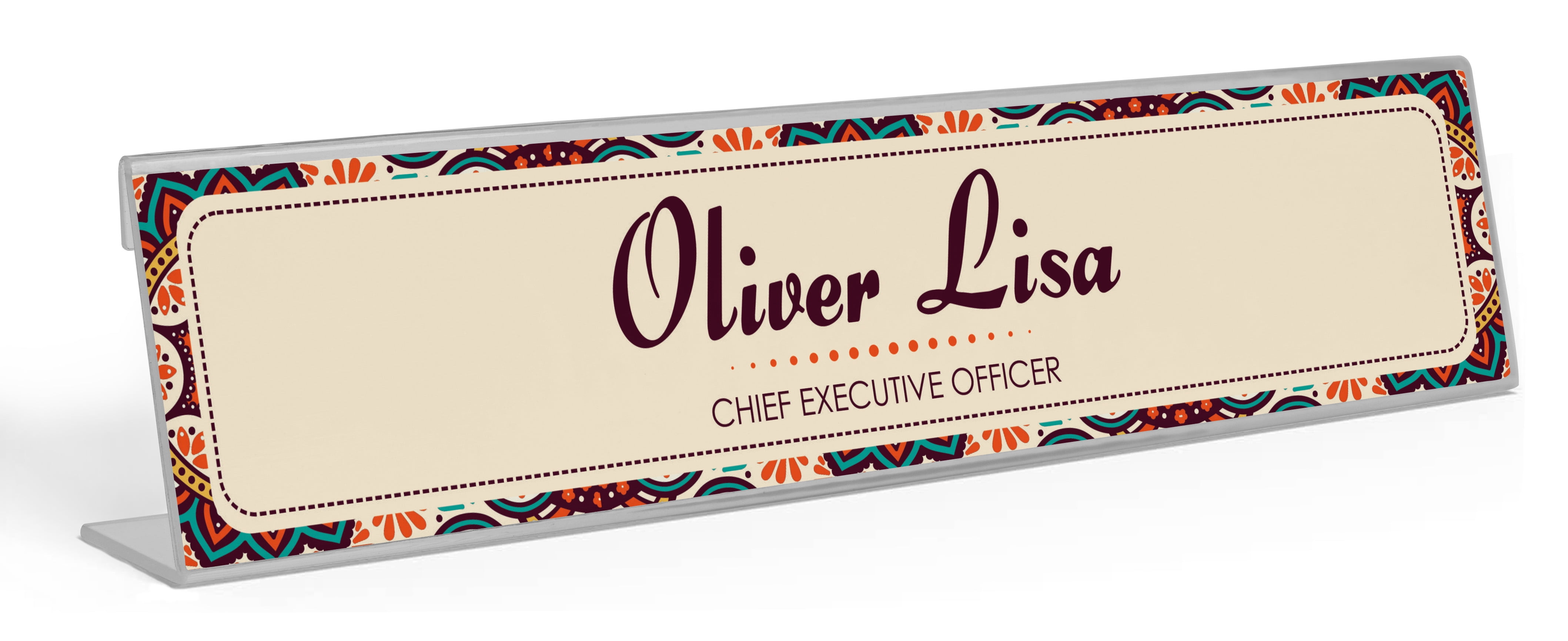 Printtoo Personalized Desk Name Plate Pretty Mandala Custom Acrylic ...