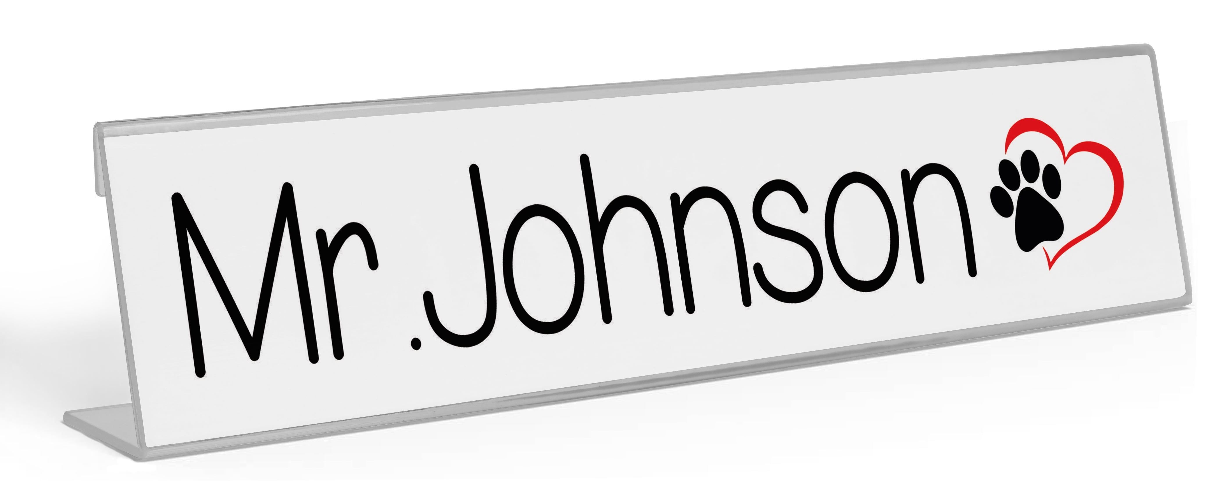 Printtoo Personalized Desk Name Plate Pretty Paw Print Custom Acrylic ...