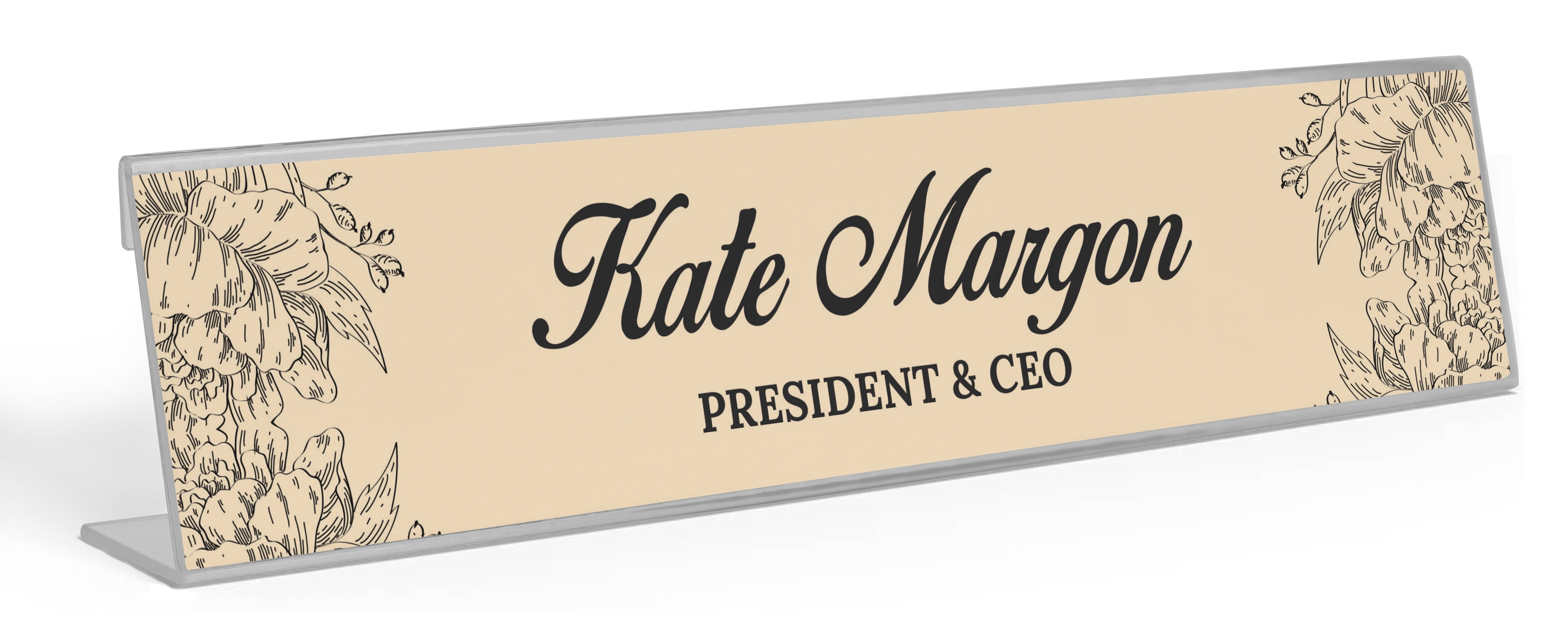 Printtoo Personalized Desk Name Plate Pretty Tropical Leaves Custom ...