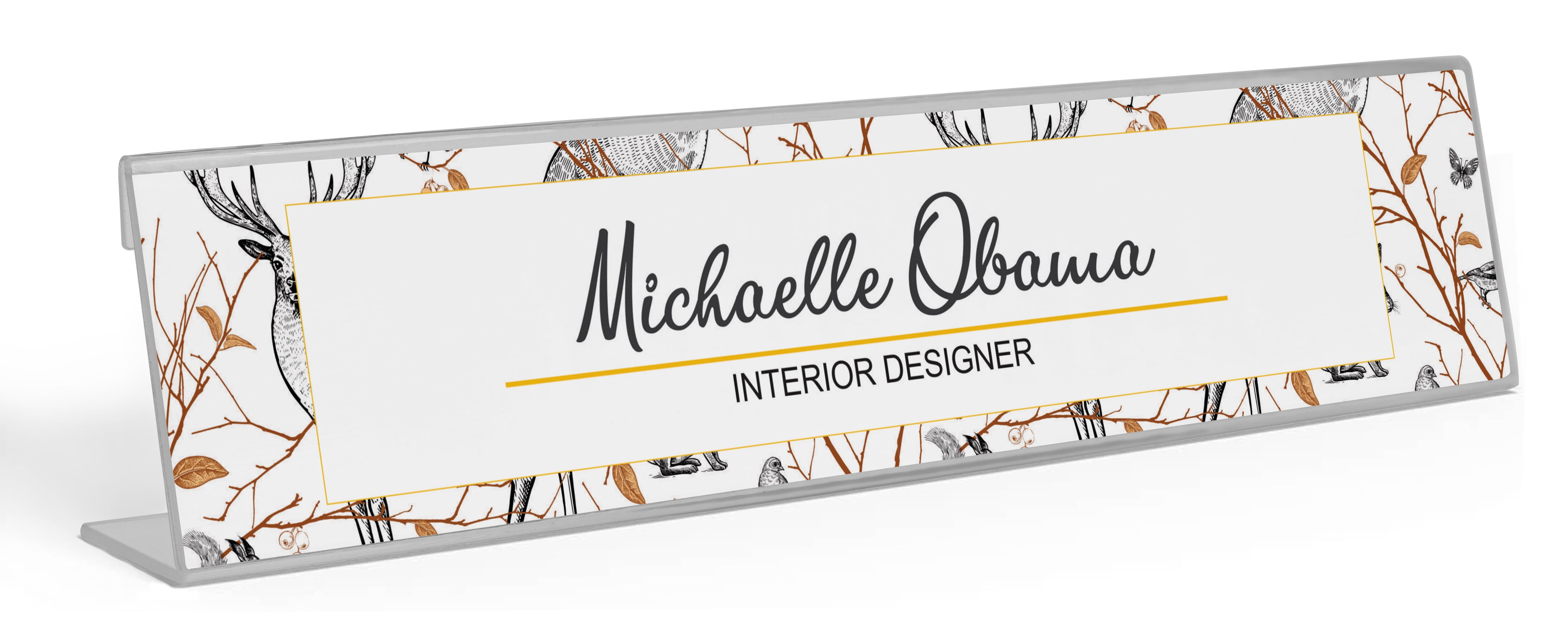 Printtoo Personalized Desk Name Plate Pretty White Tail Deer Custom ...