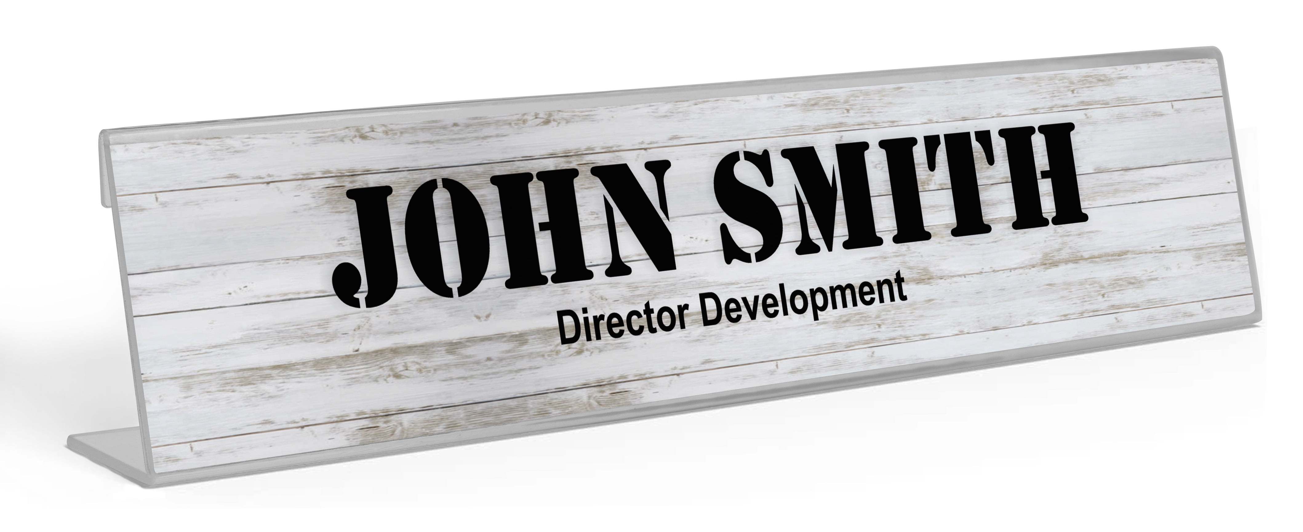 Printtoo Personalized Desk Name Plate Pretty Wood Texture Custom ...