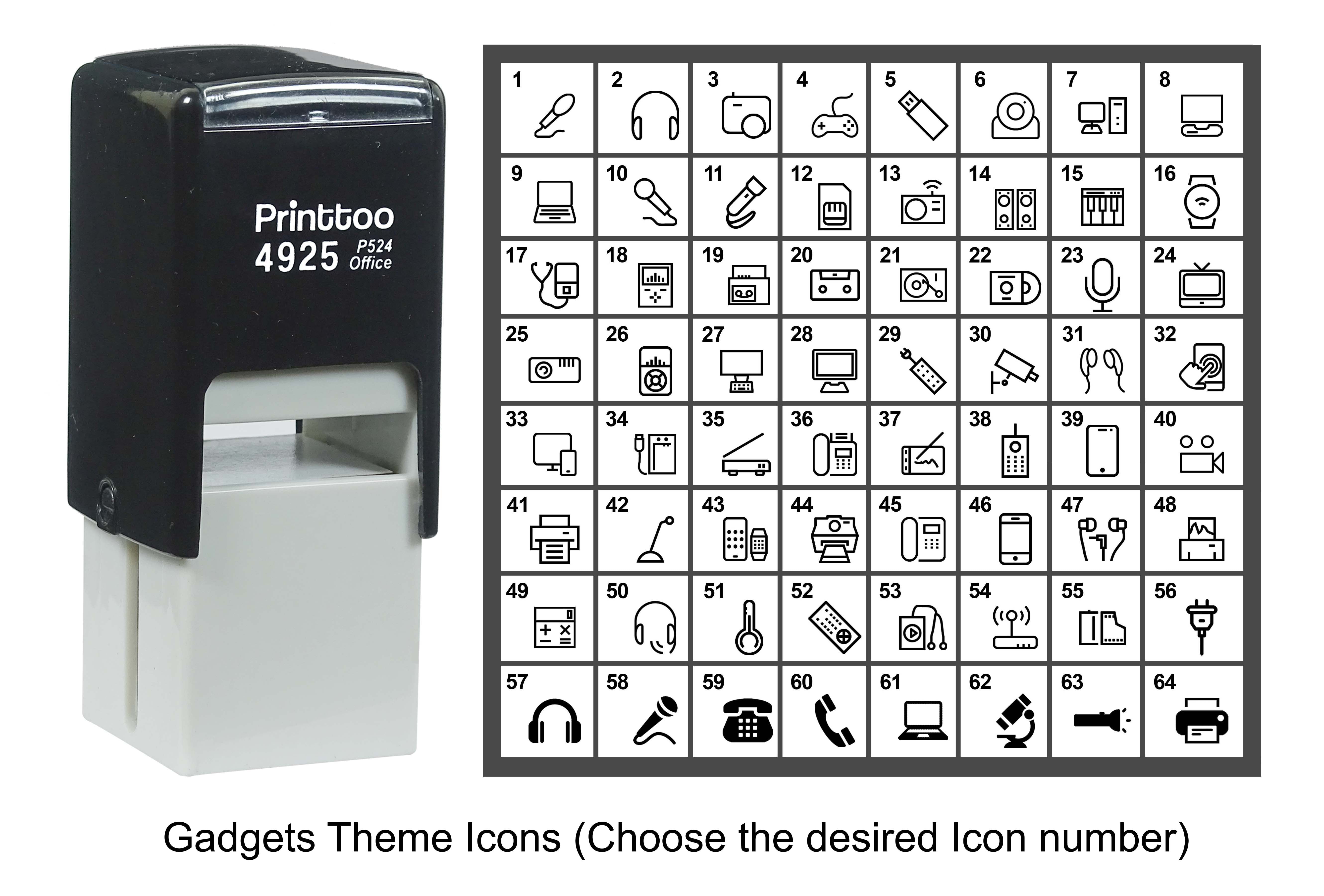 Printtoo Personalized Gadgets Theme Icons Rubber Stamp Self Inking ...