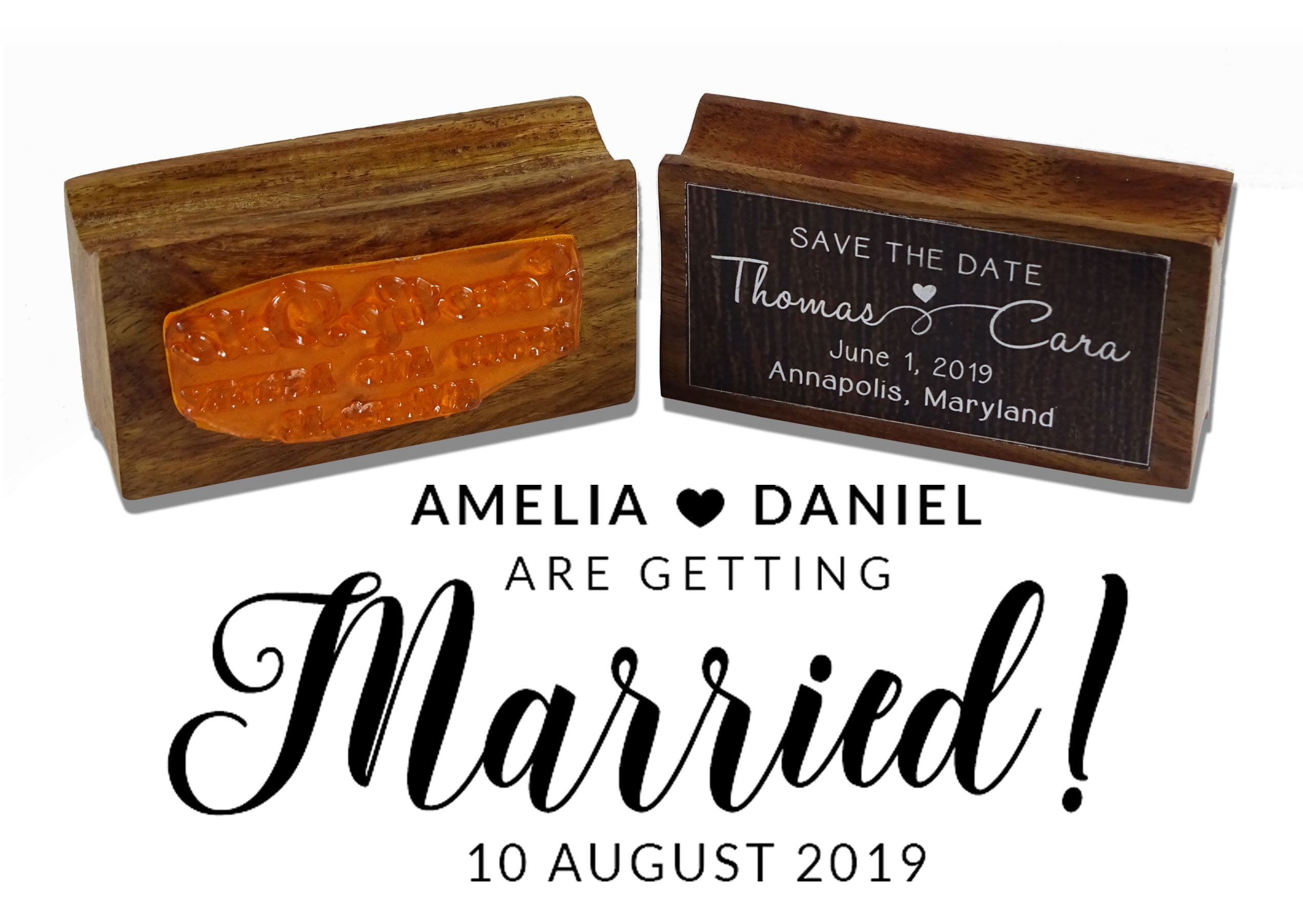 Printtoo Personalized Getting Married Wood Mounted Rubber Stamp Wedding ...