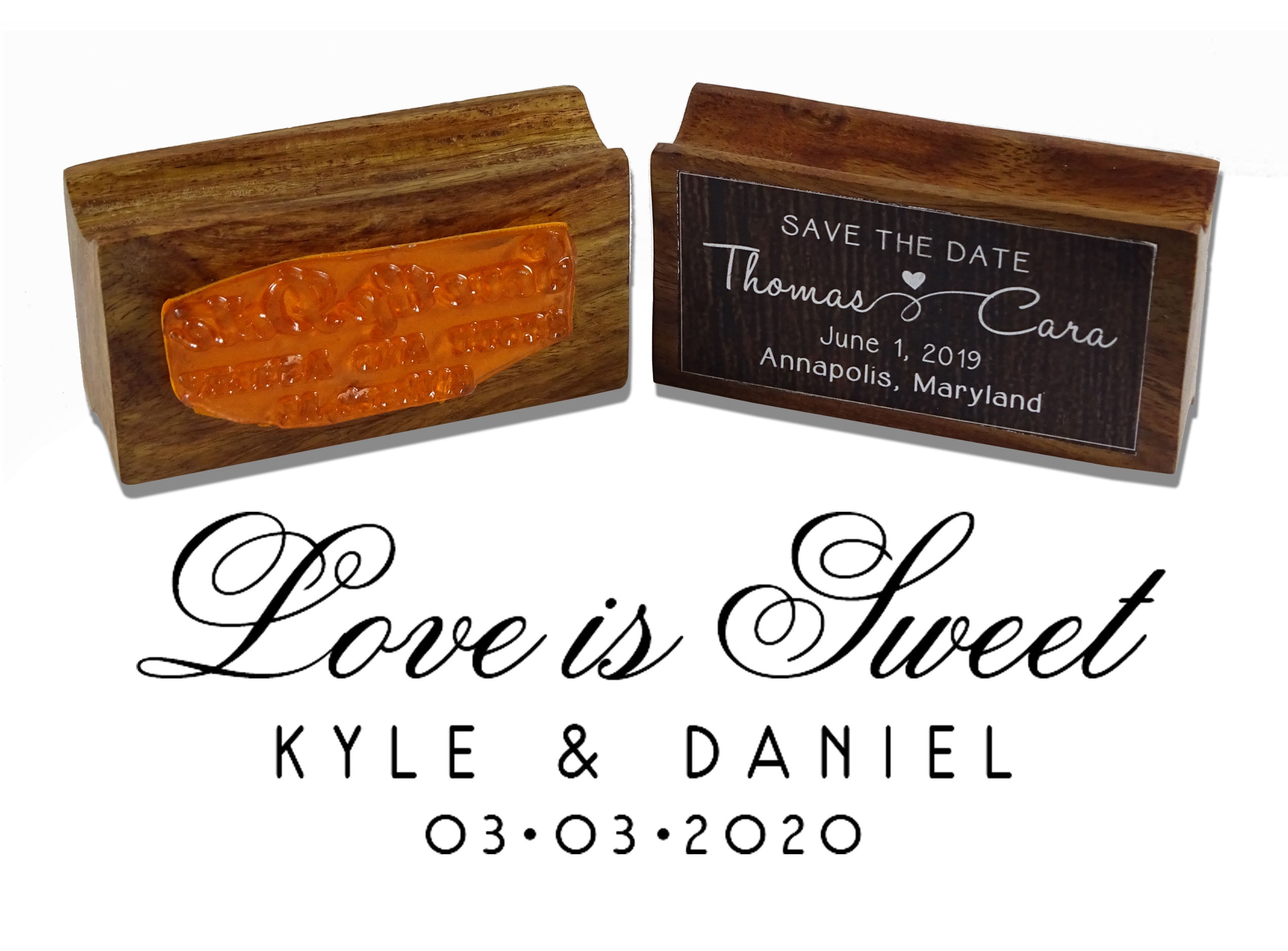 Printtoo Personalized Love Is Sweet Wood Mounted Rubber Stamp Wedding ...