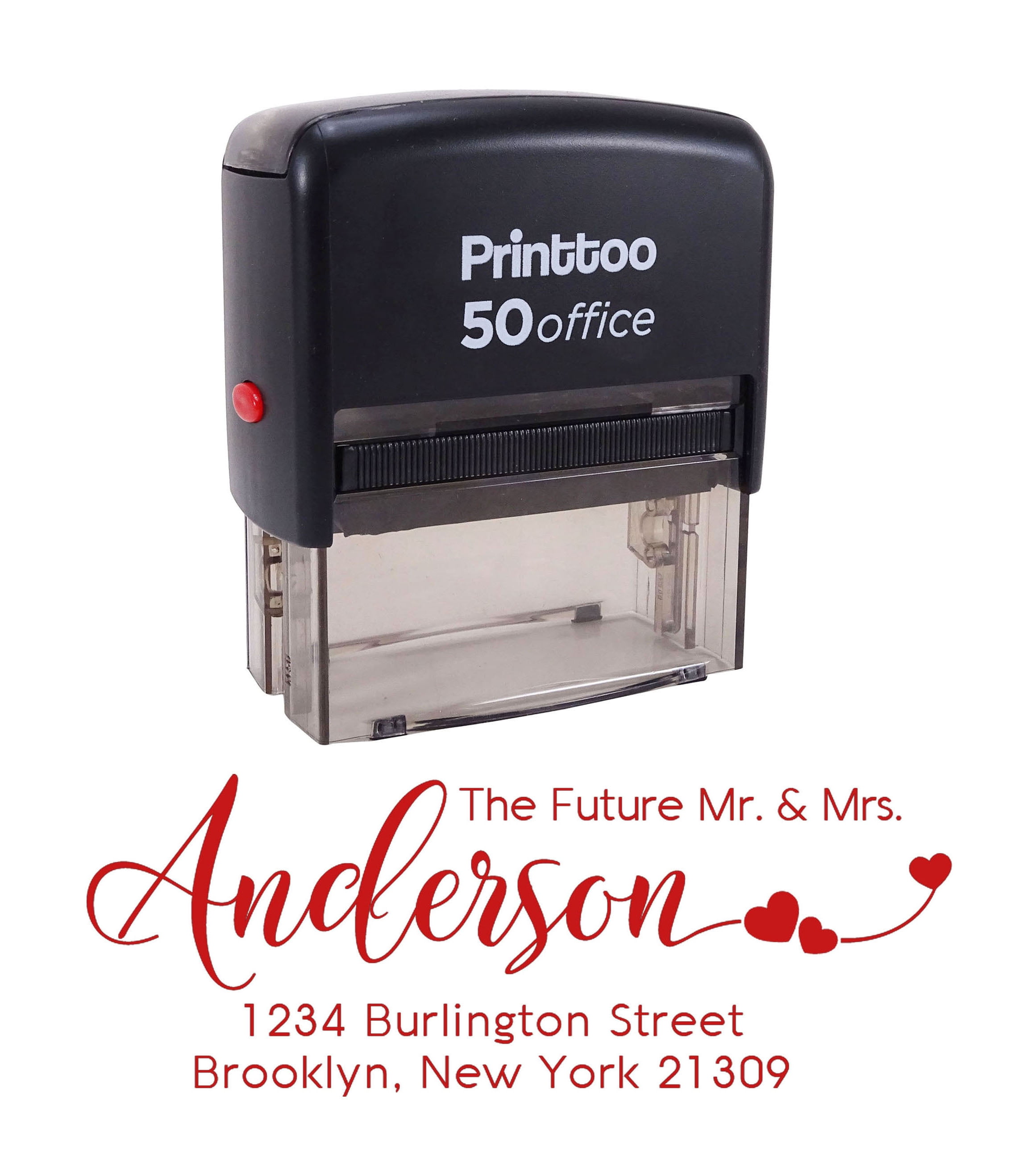 Printtoo Personalized Red Self Inking Address Stamp Custom Future Mr ...