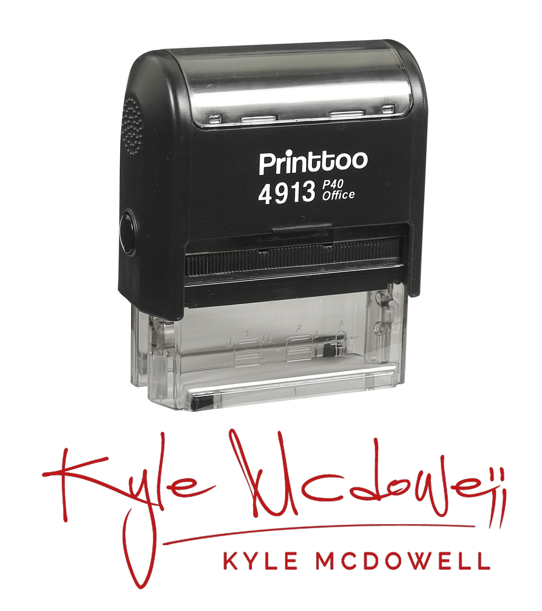 Printtoo Personalized Red Self Inking Custom Signature Stamp Custom ...