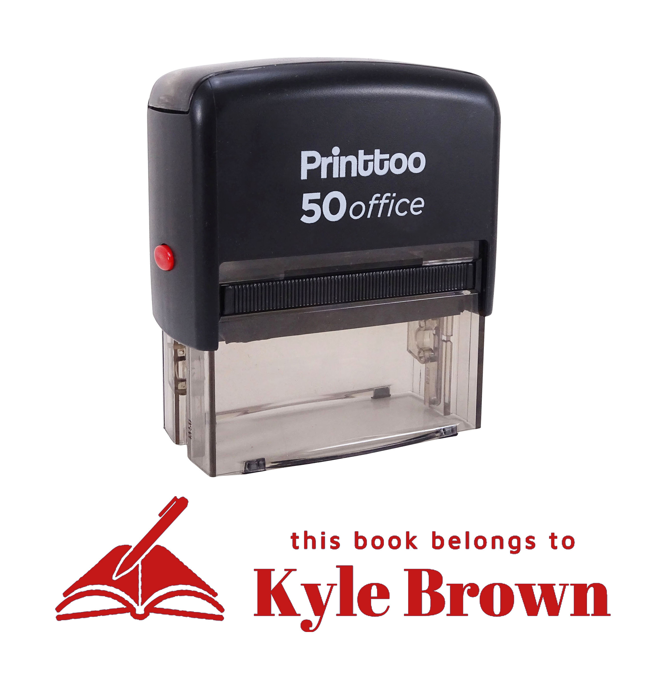 Printtoo Personalized Red Self Inking This Book Belongs To Custom ...