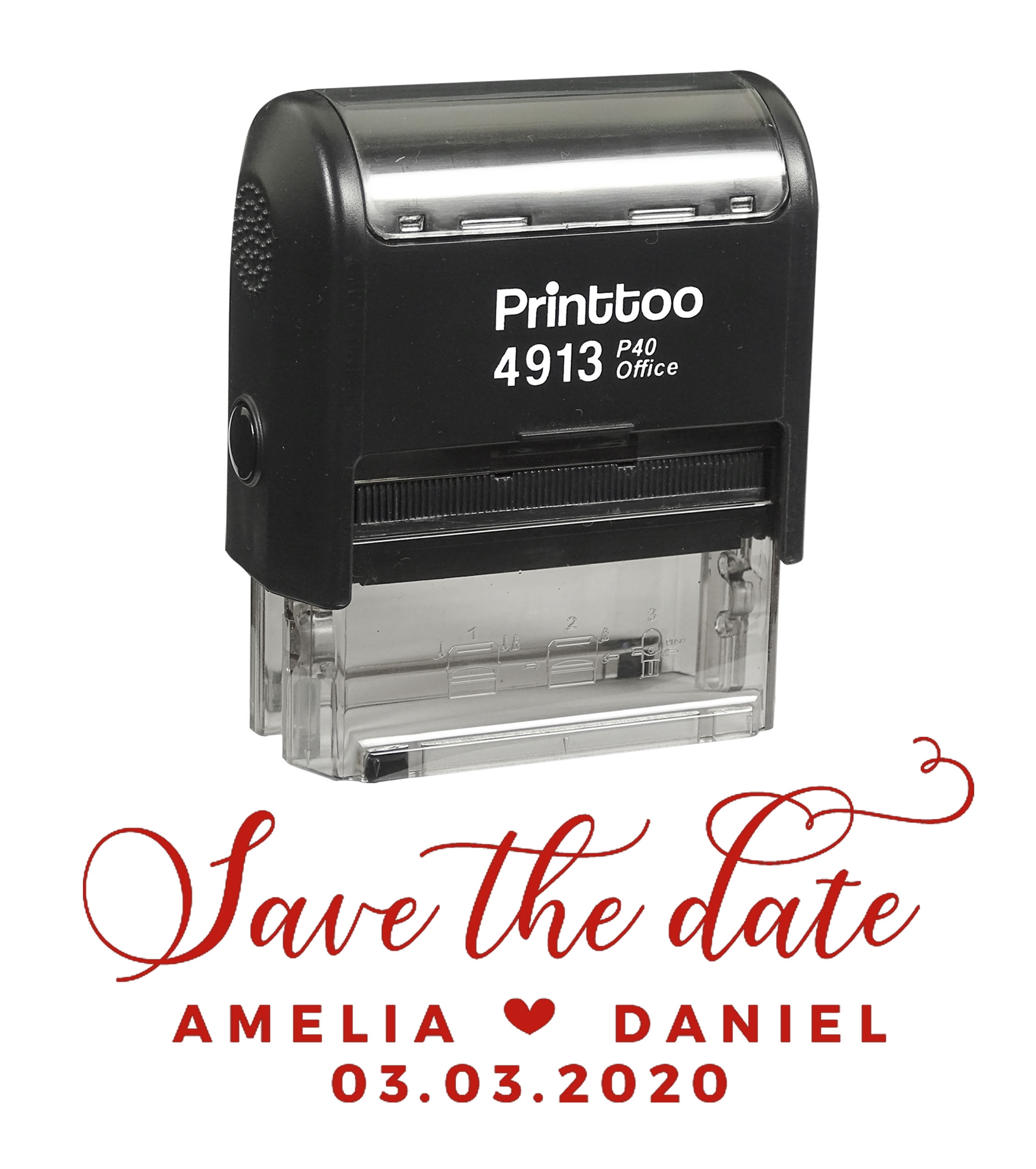 Printtoo Personalized Red Self Inking Wedding Favor Stamp Custom Save ...