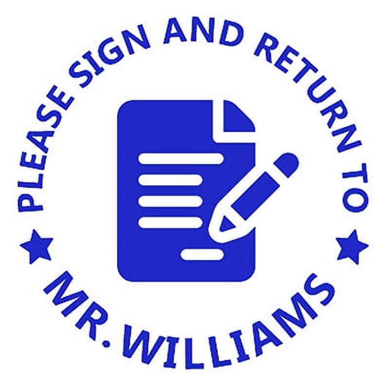 Printtoo Personalized Teachers Stamp Please Sign And Return To Teachers ...