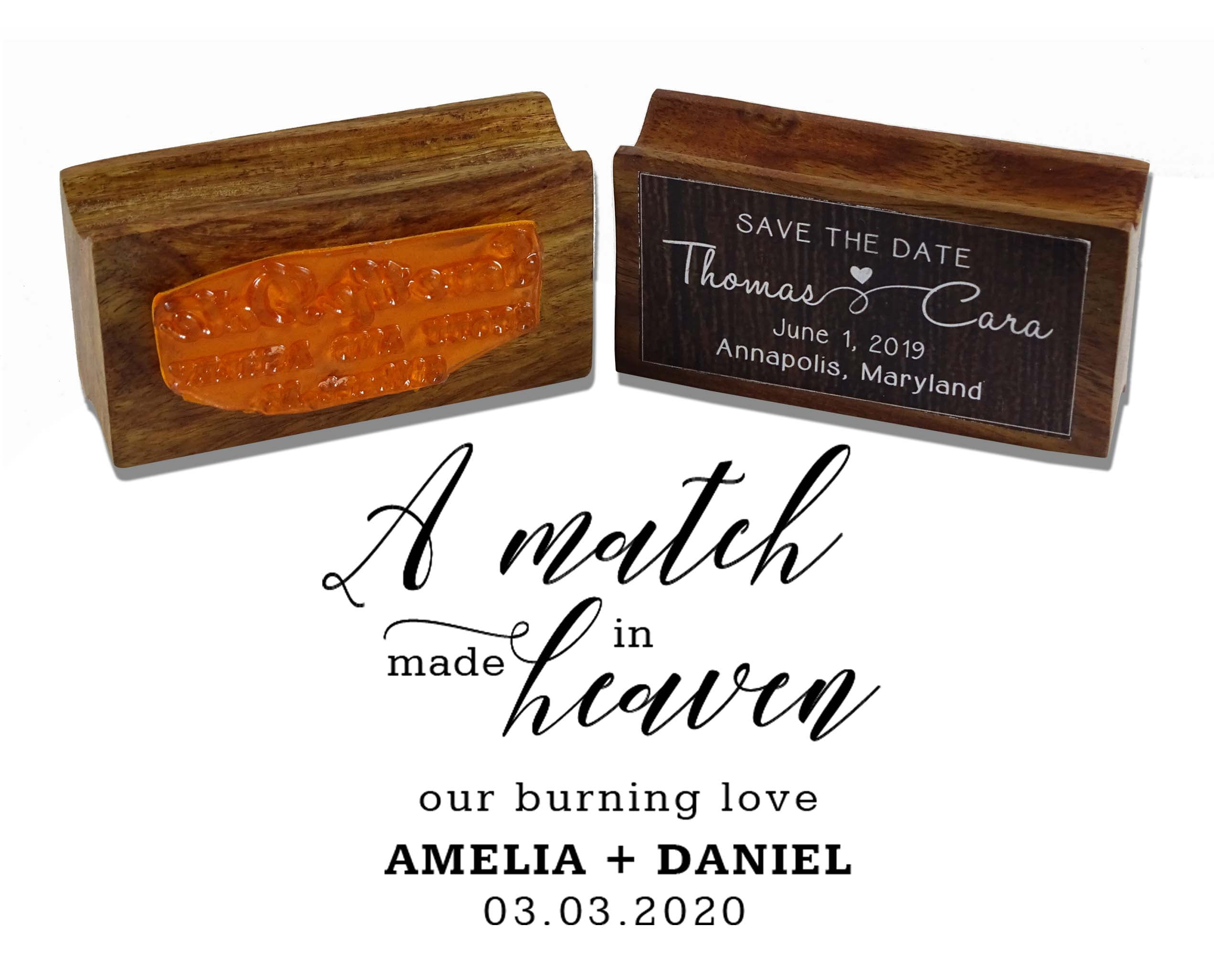 Printtoo Personalized Wedding Favor Round Wood Mounted Stamp A Perfect ...