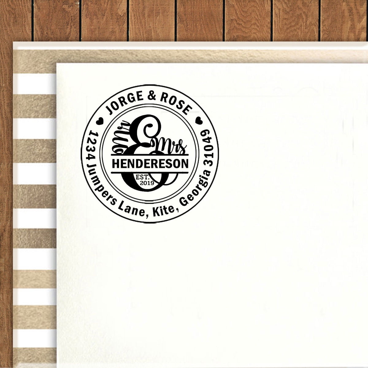 Printtoo Round Custom Address Return Rubber Stamp Self Inking Mr And ...