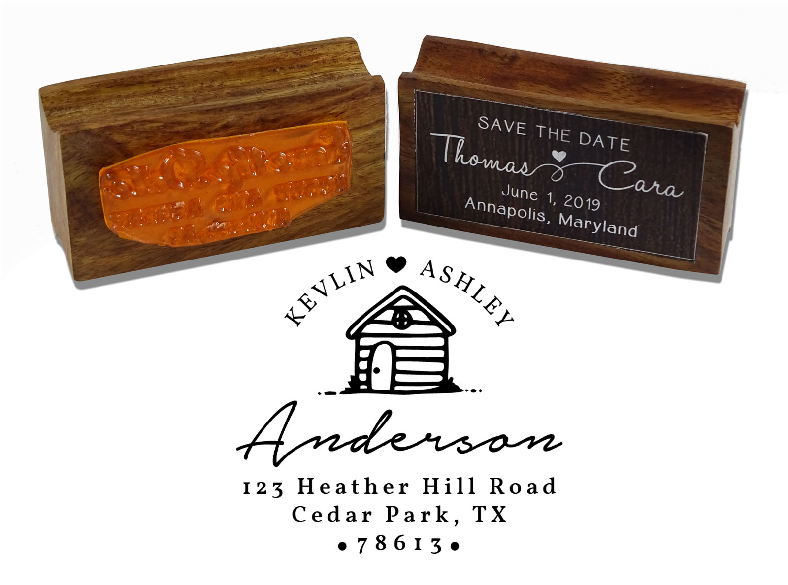 Printtoo Round Custom Address Return Rubber Stamp Wood Mounted ...