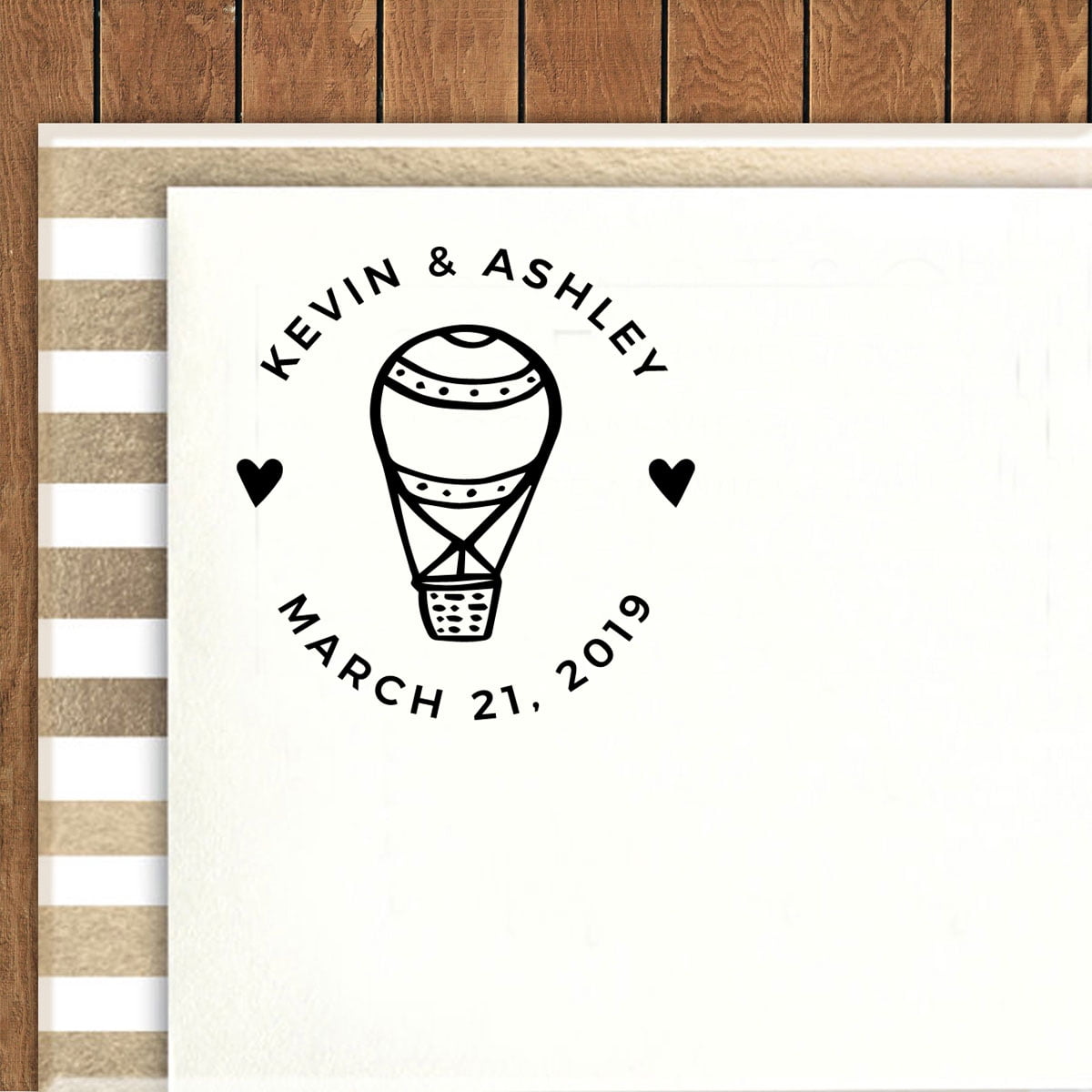 Printtoo Round Custom Hot Air Balloon Icon Rubber Stamp Self Inking ...