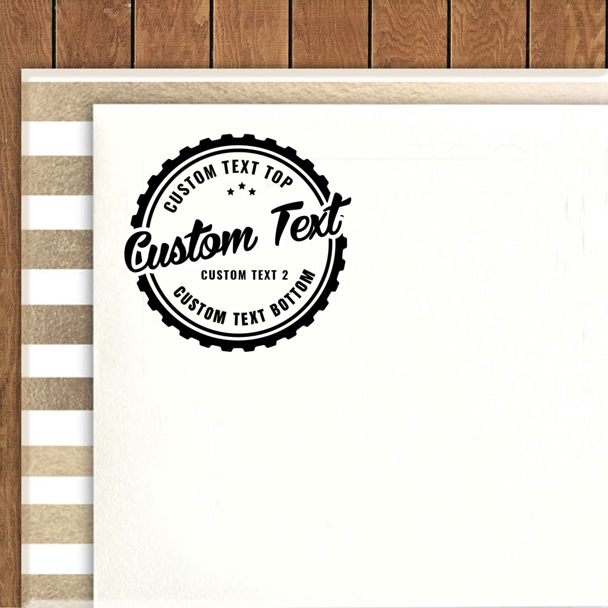 Printtoo Round Custom Text Clothes Shop Rubber Stamp Self Inking ...