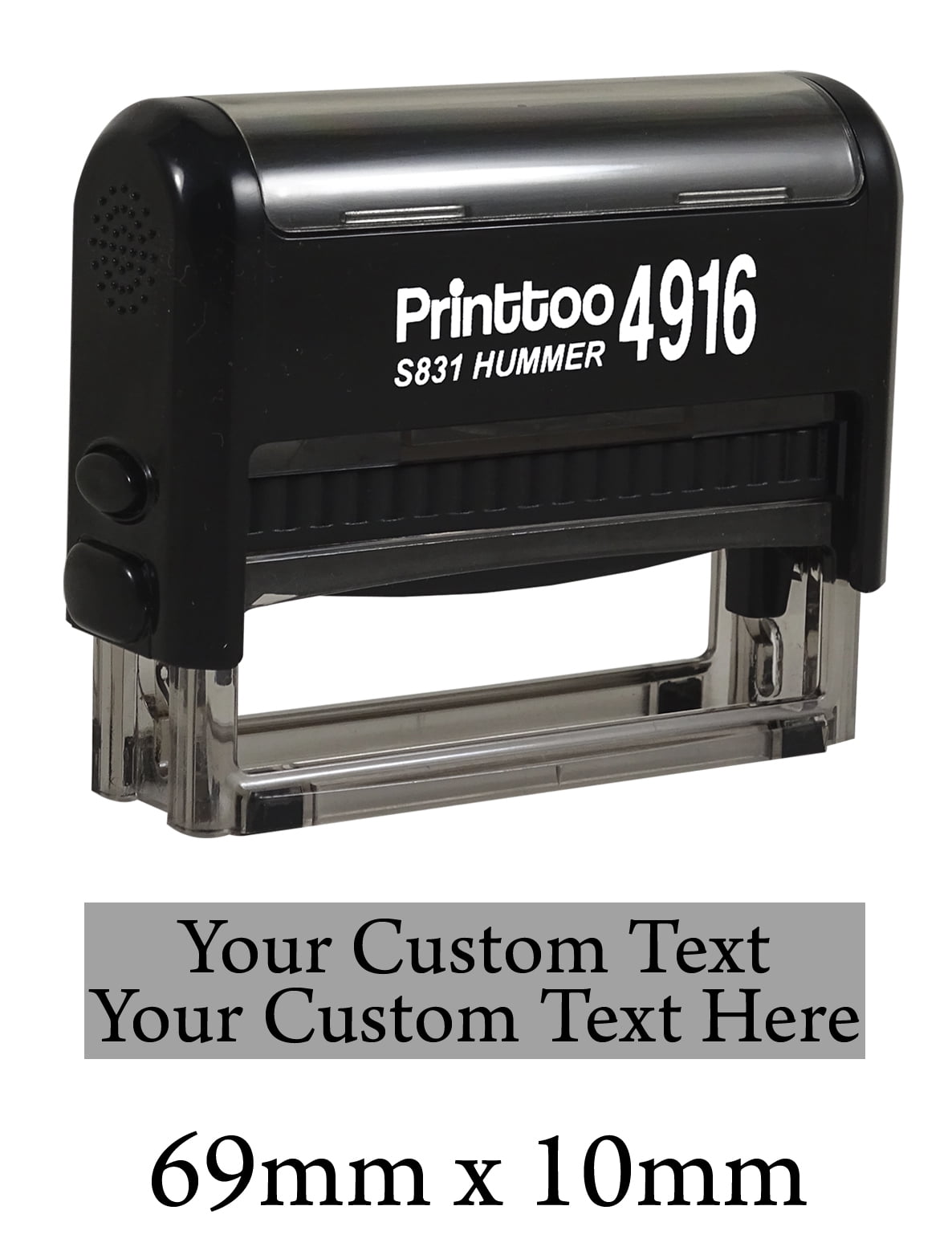 Printtoo Rubber Stamp Upto 2 Lines Of Custom Text Self Inking ...