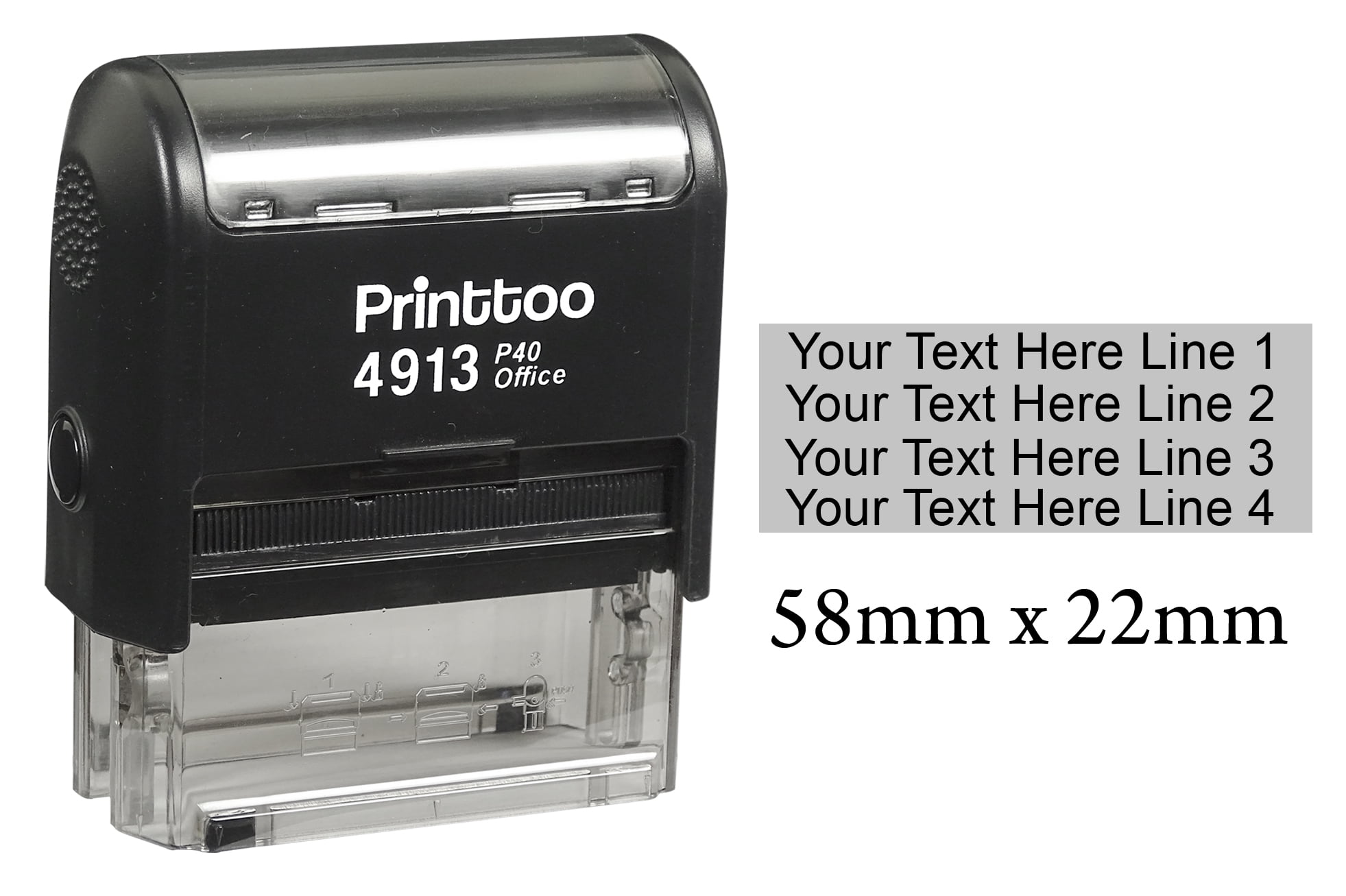 Printtoo 58 mm x 22 mm Self Inking Rubber Stamp Set - Walmart.com