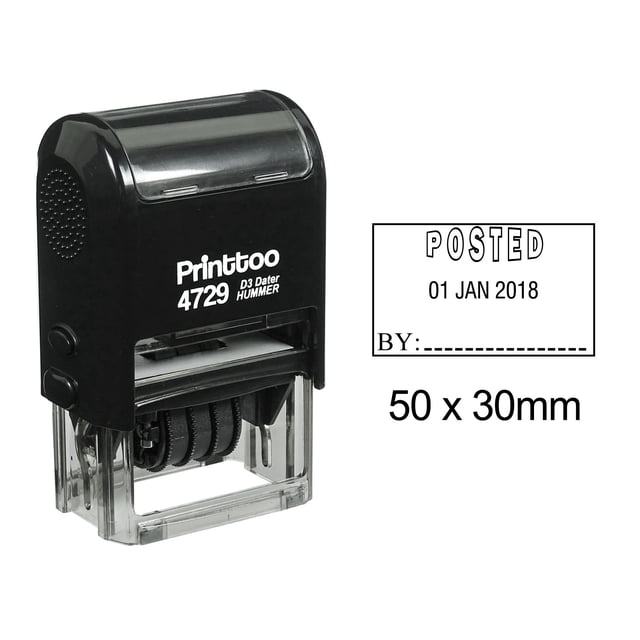 Printtoo Self Inking Dater Stamp With Posted By Text And Signature ...
