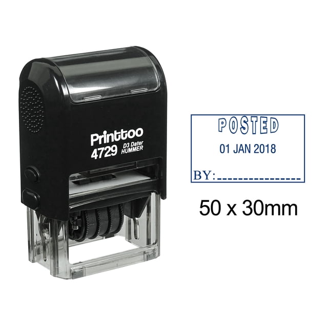 Printtoo Self Inking Dater Stamp With Posted By Text And Signature ...