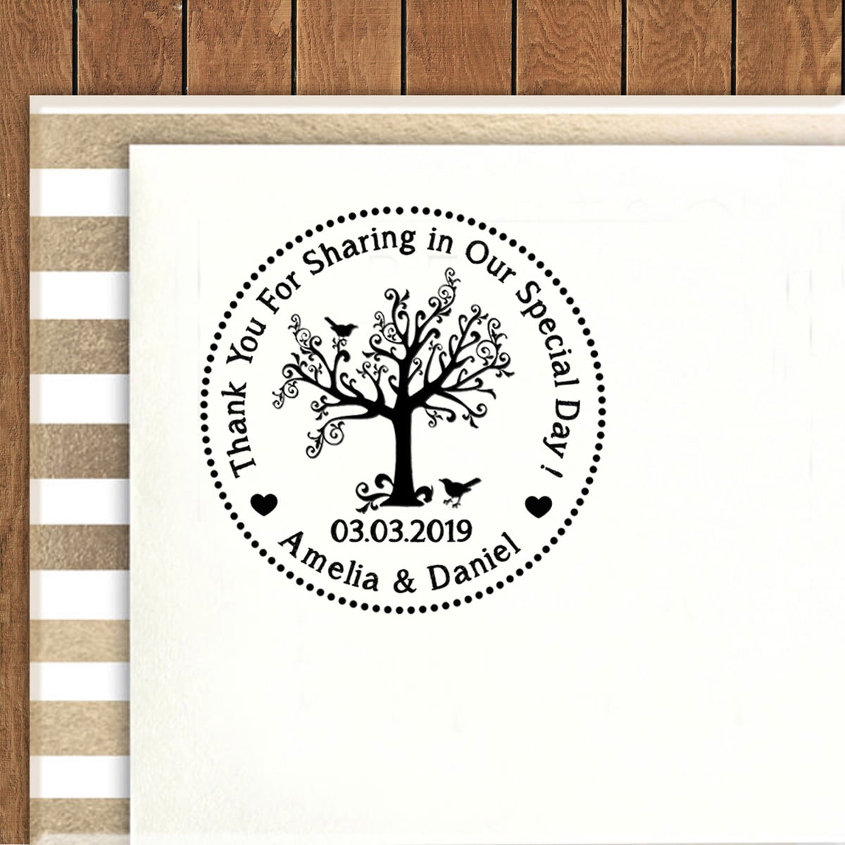 Printtoo Self Inking Family Address Custom Round Rubber Stamp Tree Of ...