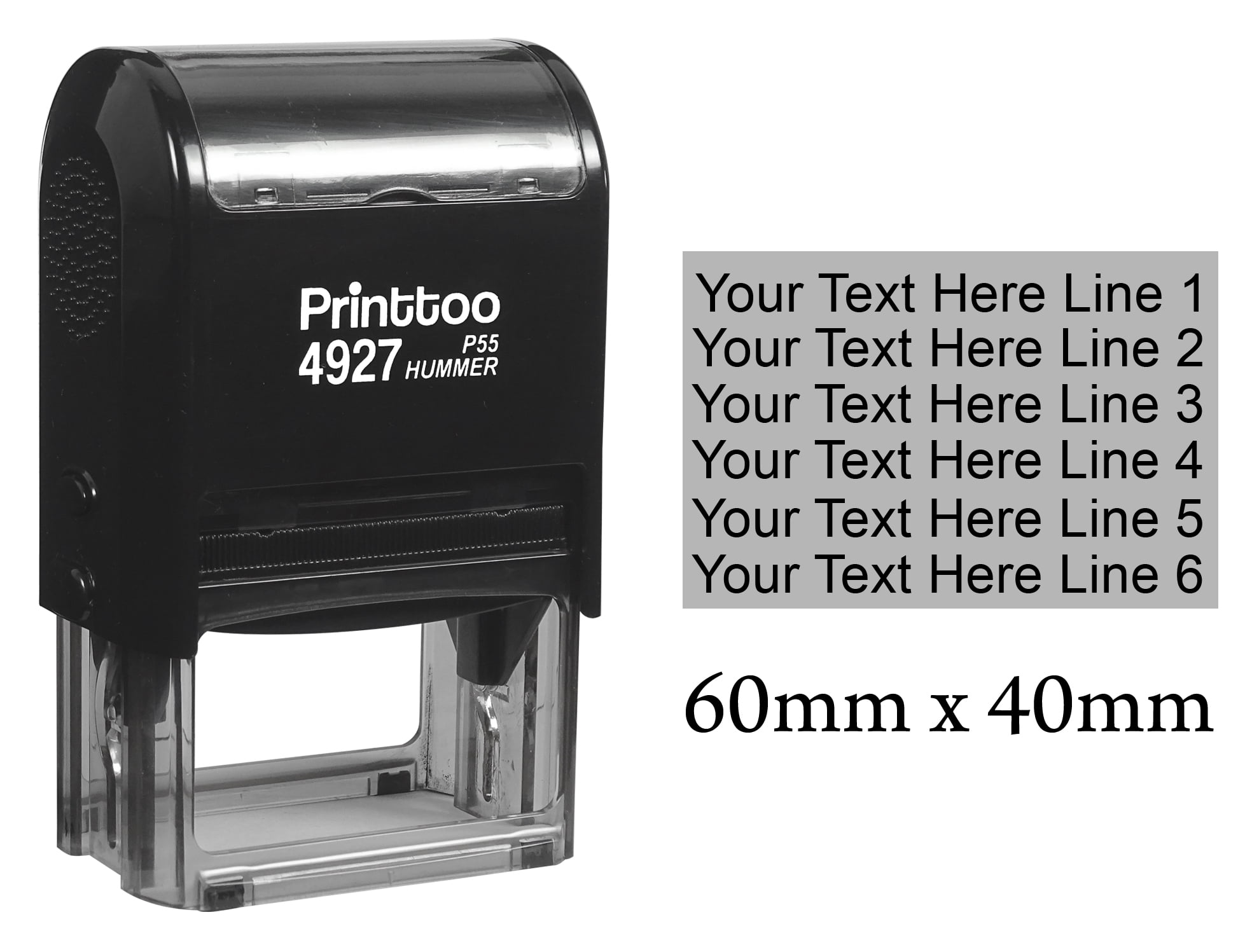 Printtoo Self Inking Upto 6 Lines Of Custom Text Rubber Stamp ...