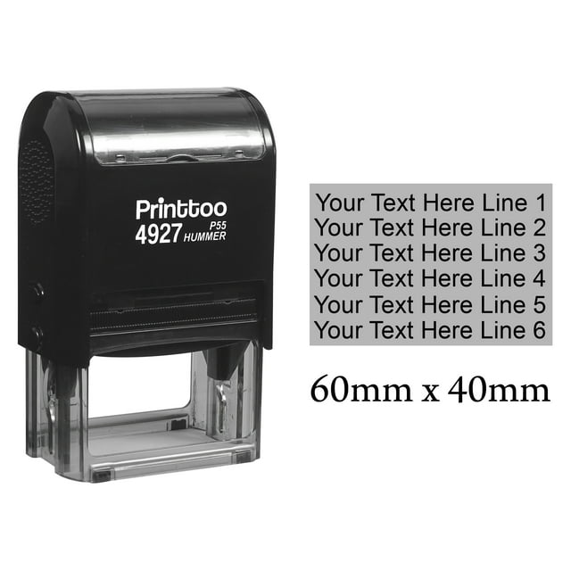 Printtoo Self Inking Upto 6 Lines Of Custom Text Rubber Stamp ...
