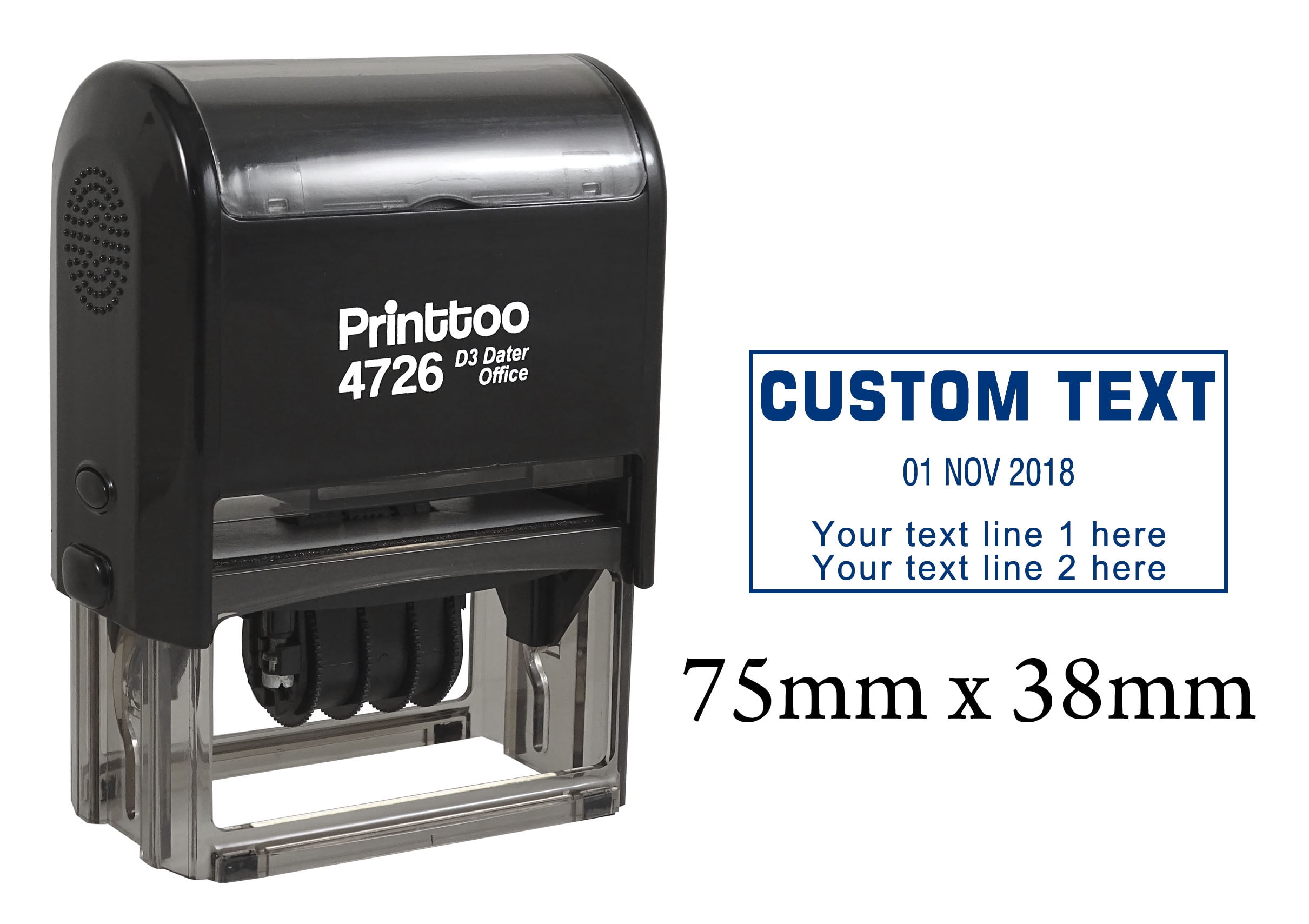 Printtoo Self Inking With Custom Text Date Stamp Office Stationery ...