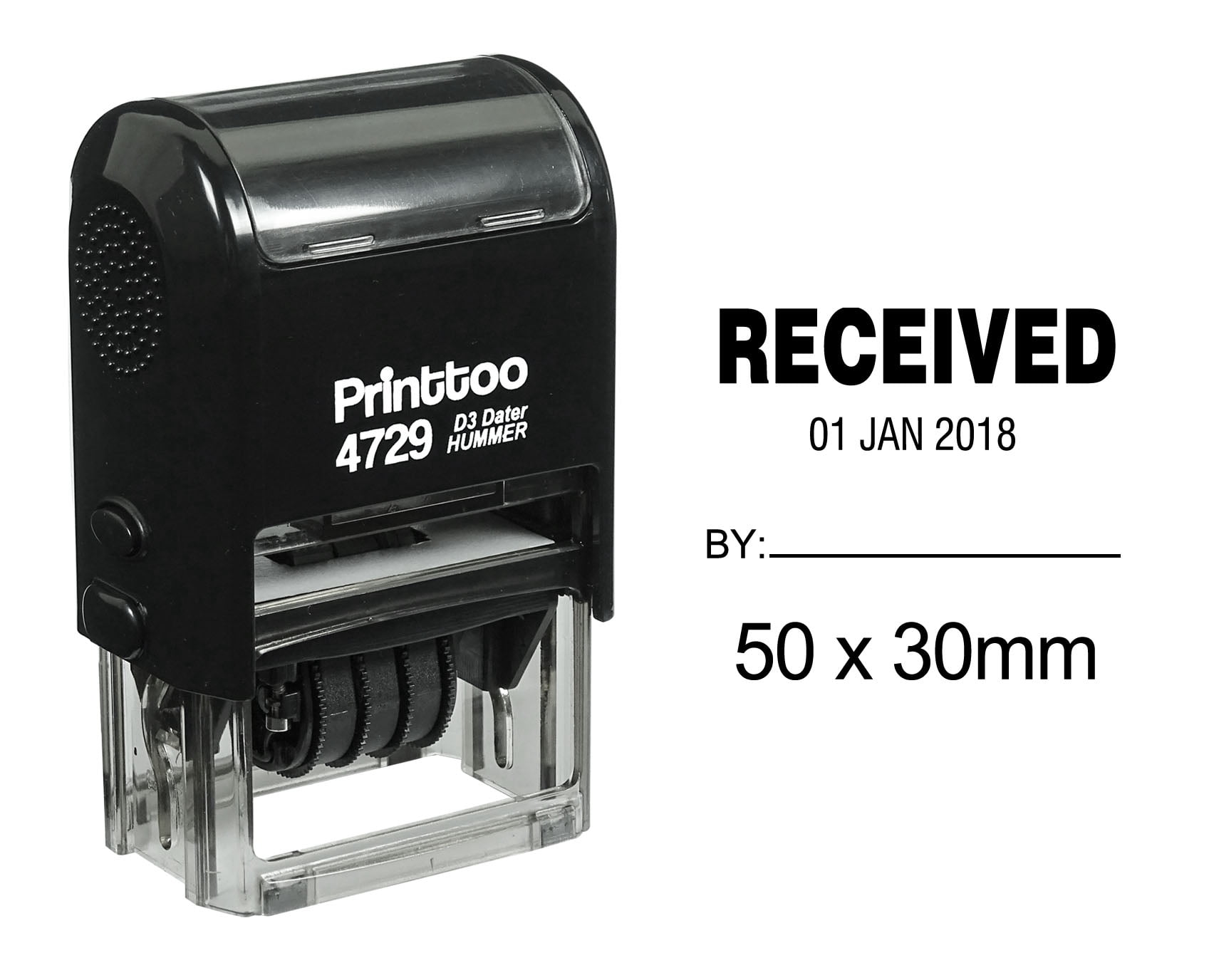 Printtoo Self Inking With Received By Text Date And Sign Space Document ...