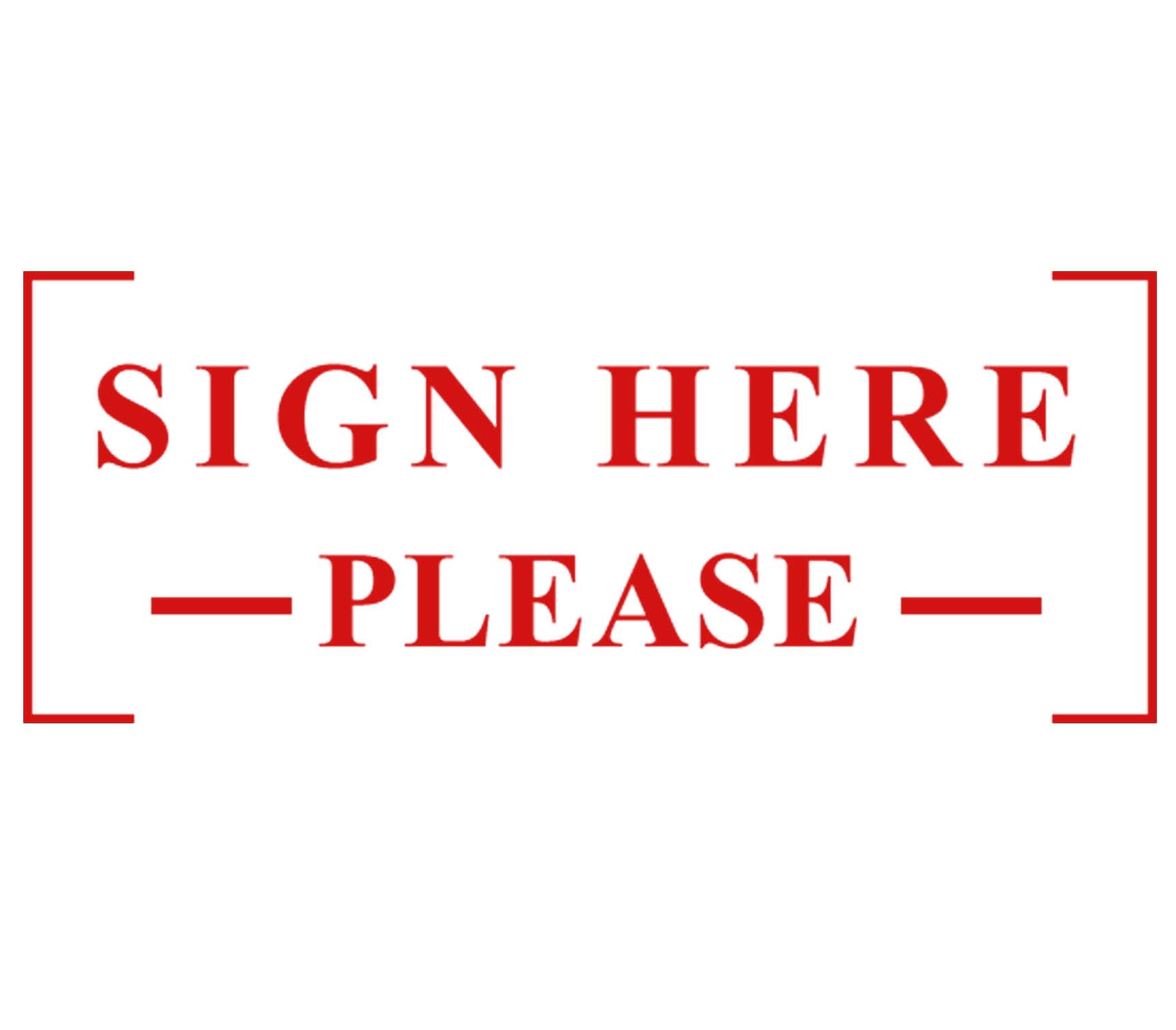 Printtoo Sign Here Please Self Inking Rubber Stamp Pre-Inked Office ...
