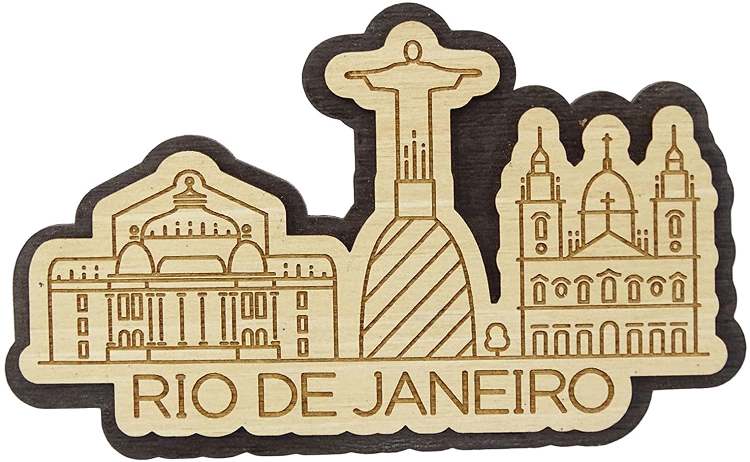 Printtoo Souvenir Decirative Rio De Janeiro Brazil Engraved Wooden ...