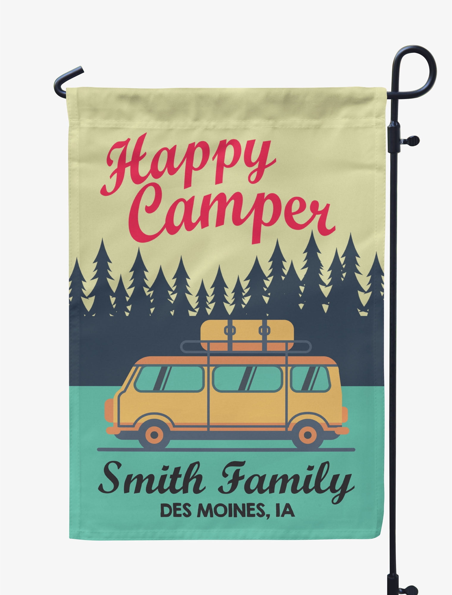Printtoo Tan Happy Camper Caravans Personalized Camping Flags For ...