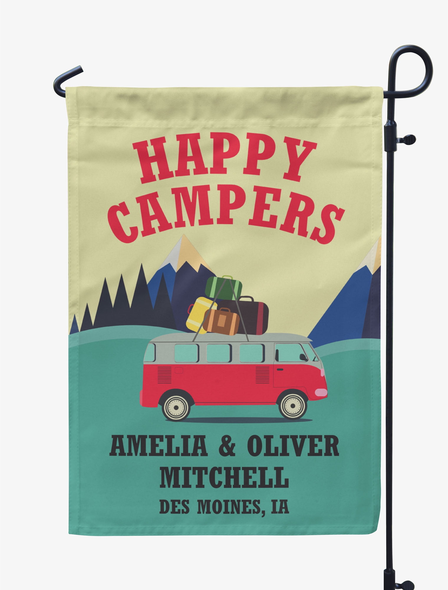 Printtoo Tan Happy Campers Motorhome Camping Flags For Campers ...