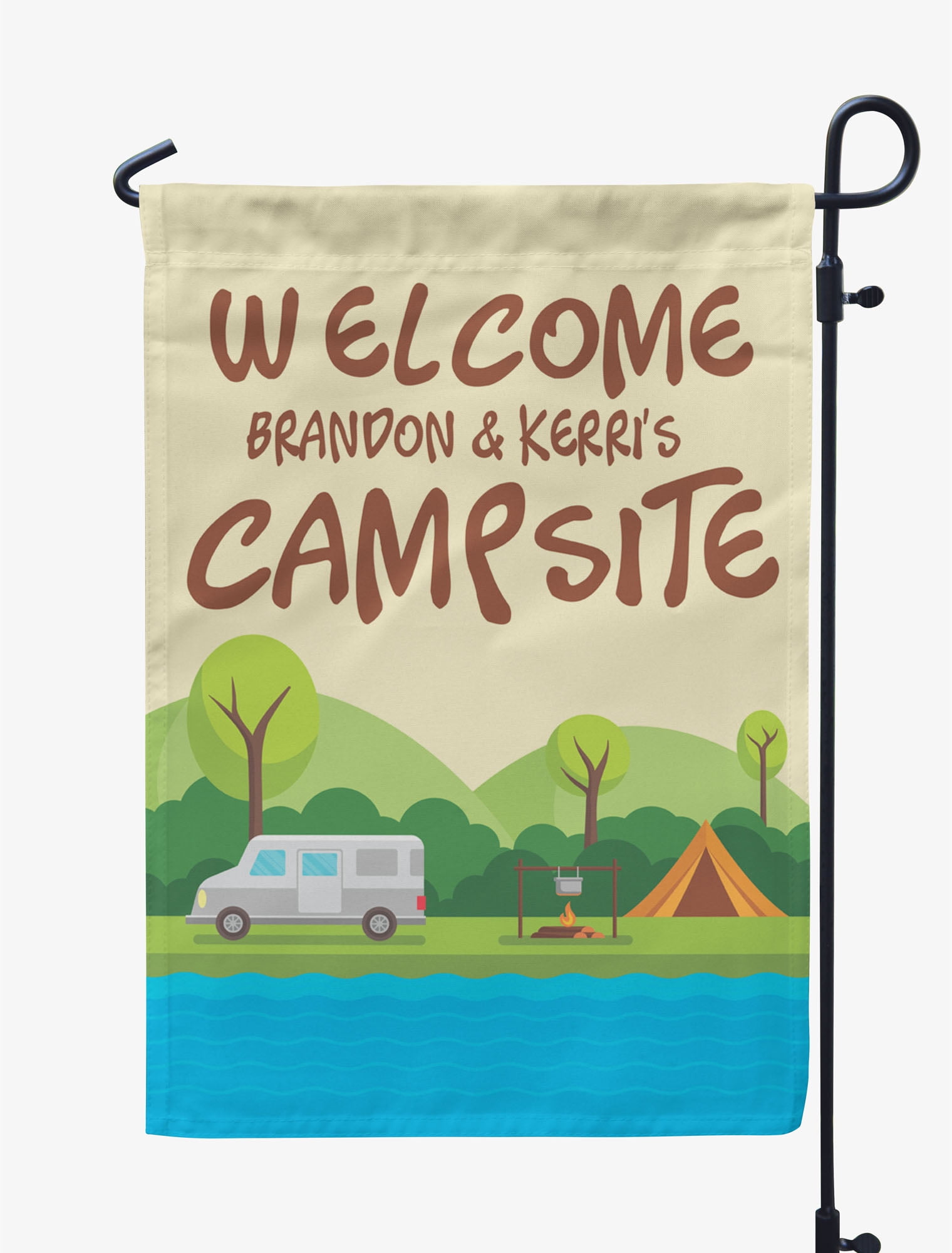 Printtoo Tan Welcome Campsite Outdoor CampingFlagCustom Personalized ...